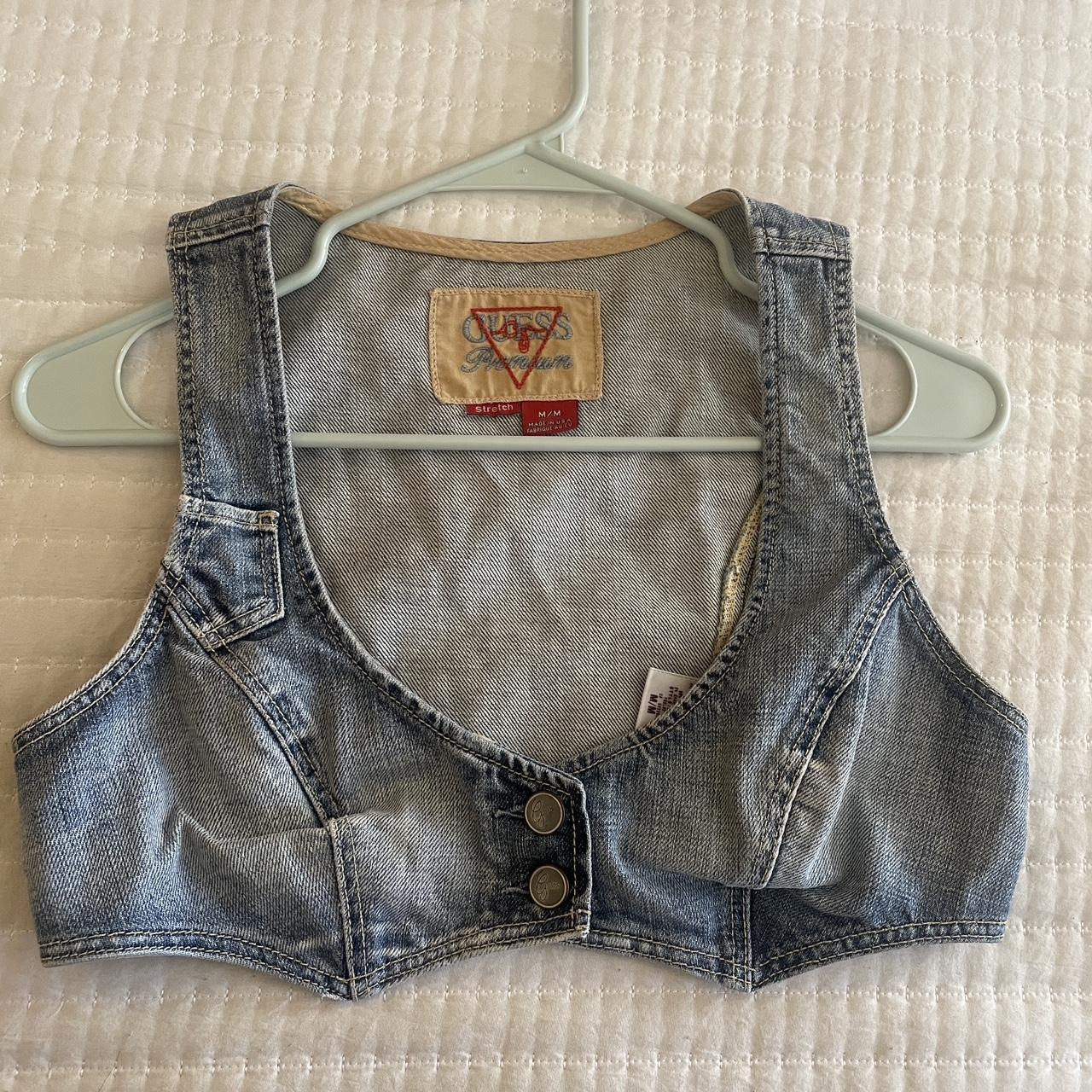 Guess Denim Mini Vest Size medium #Vintageguess... - Depop