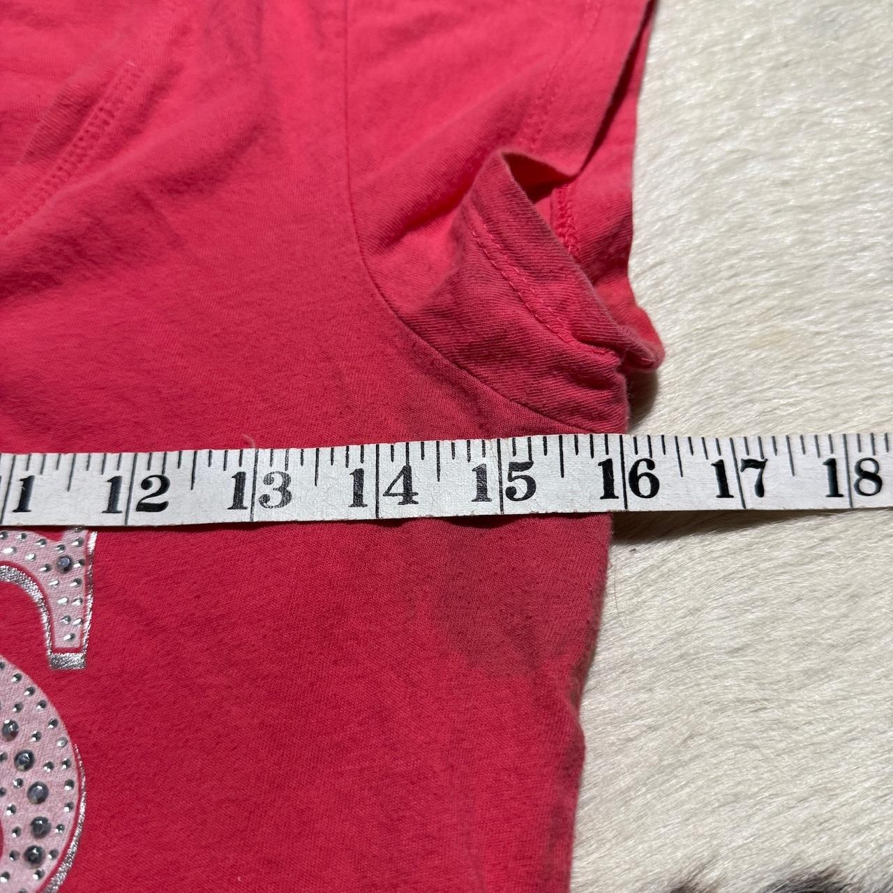 adorable y2k 2000s hot pink guess v neck top with... | Depop