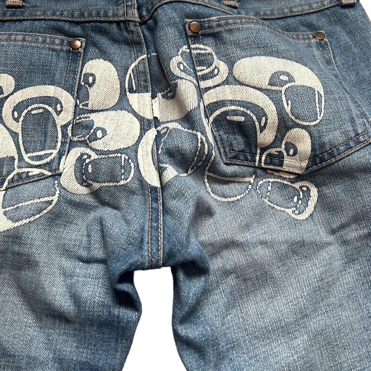 Bape Back Print Denim Jeans 30” waist Good... - Depop