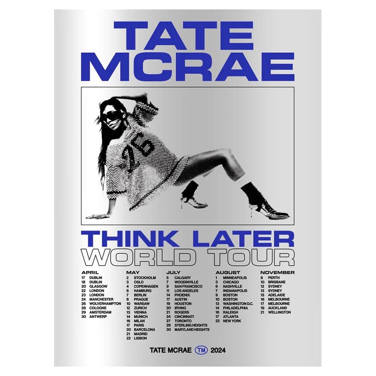 tate mcrae think later tour concert poster brand... - Depop
