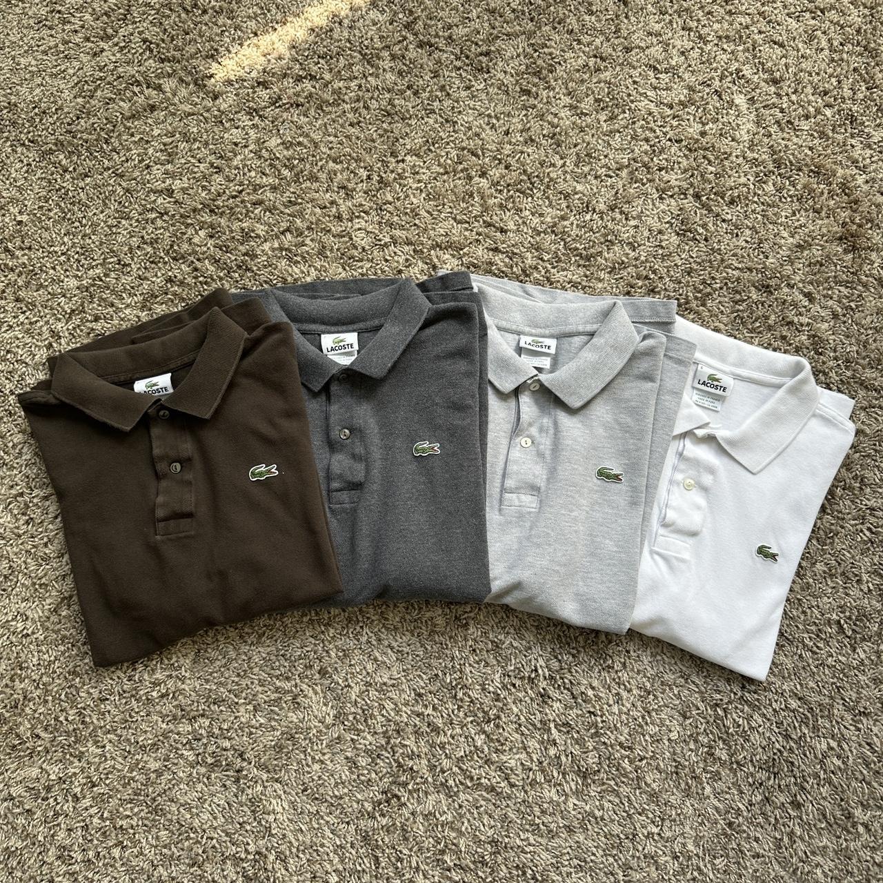 Lacoste polos 100% cotton Size Large Light grey... - Depop