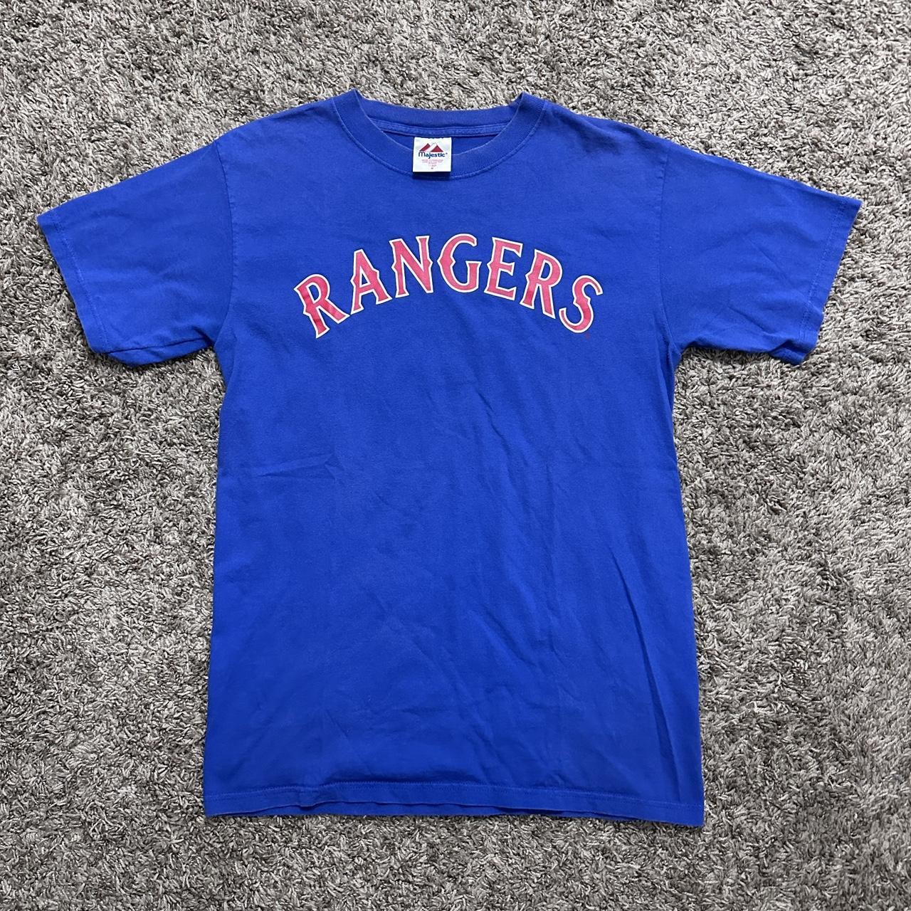 vintage 90’s blue and red Texas RANGERS baseball tee... - Depop