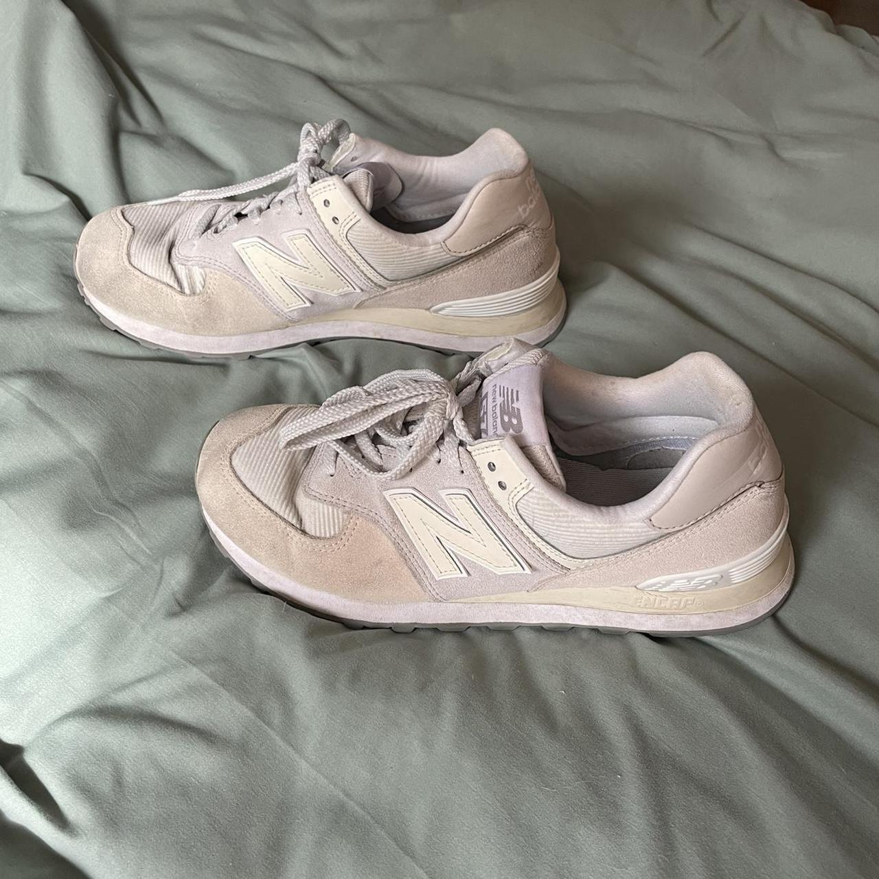 Cream New Balance Sneakers #Newbalance - Depop