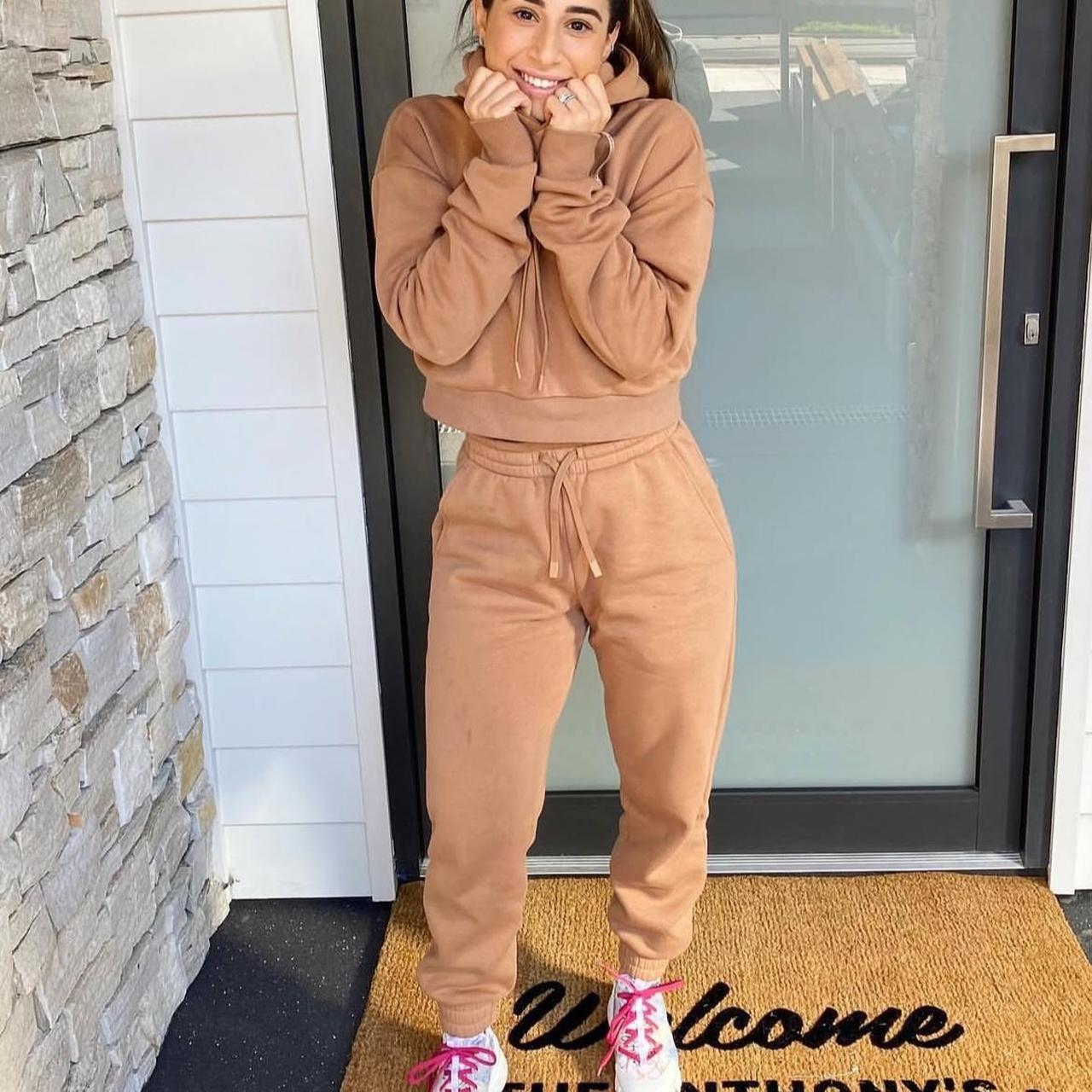 Muscle nation warm-up trackie set in latte. Top size... - Depop