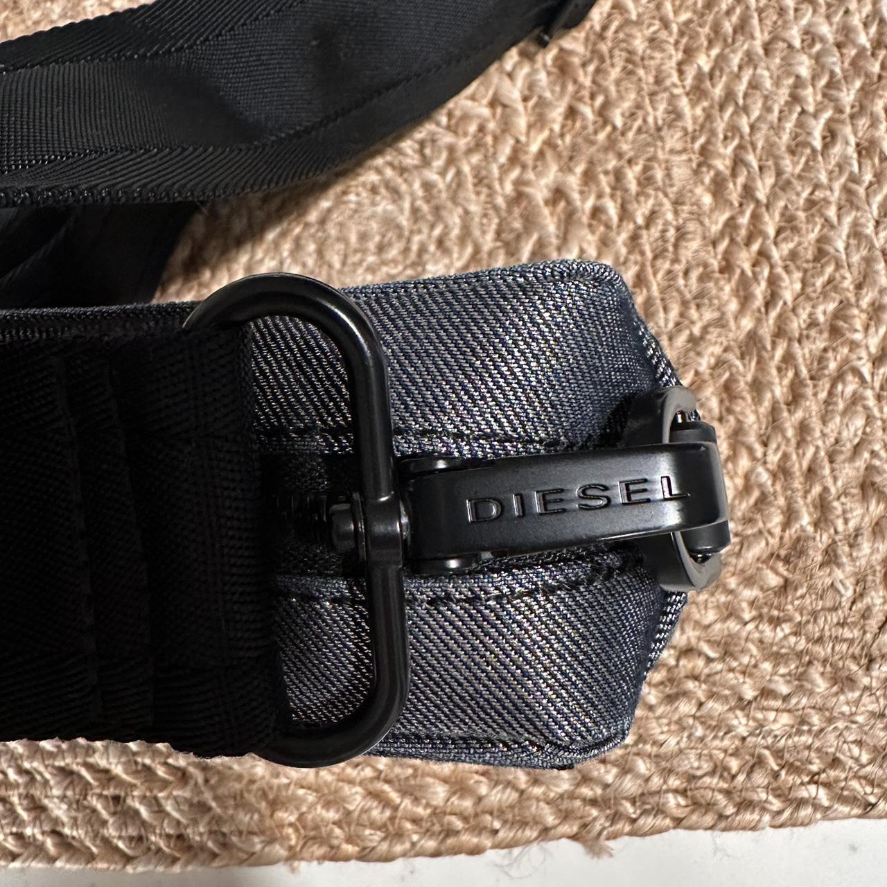 Diesel silver denim rectangular cross body bag.... - Depop