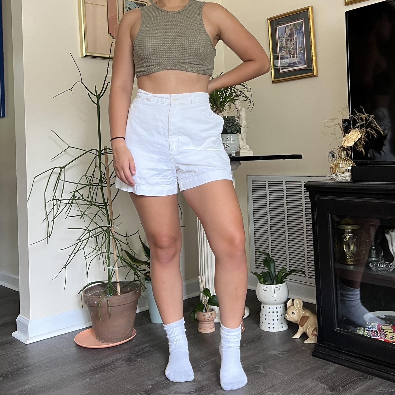 white dockers shorts love them high waisted but... - Depop