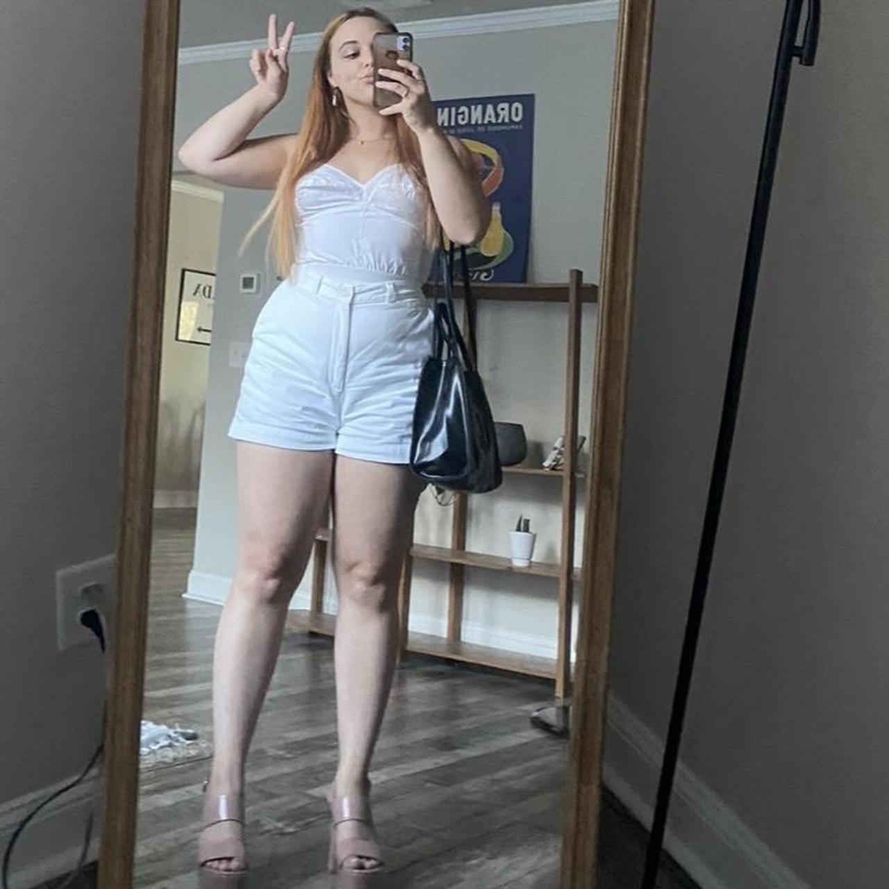 white dockers shorts love them high waisted but... - Depop