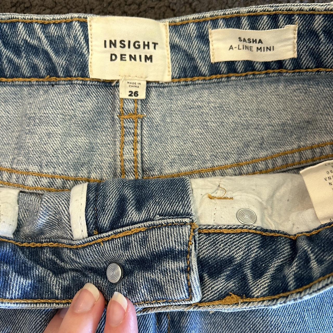 Insight Sasha A-Line Denim Mini Size 26 / size... - Depop