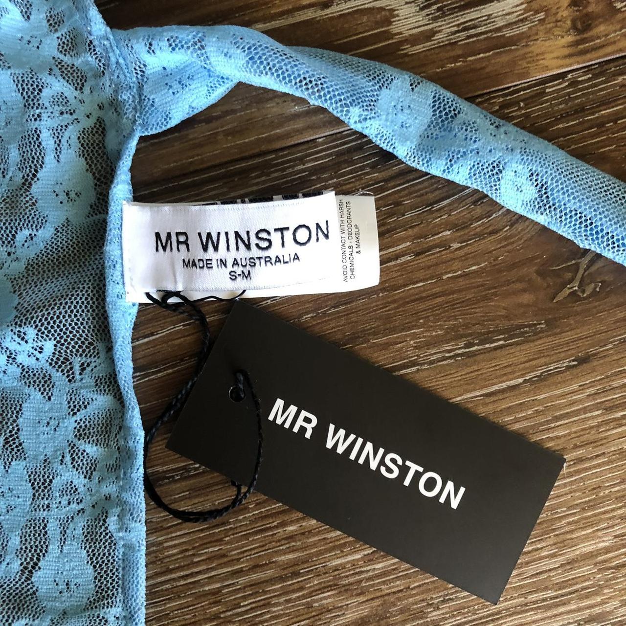 Mr winston soft blue halter top Size s/m (smallest... - Depop