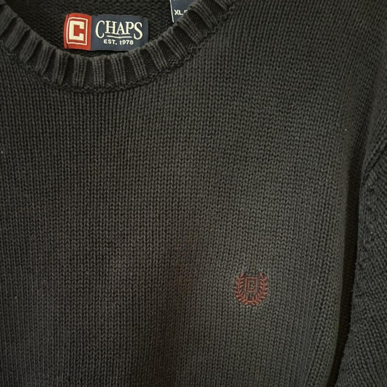 Comfy navy blue chaps men’s sweater, no snags or... - Depop