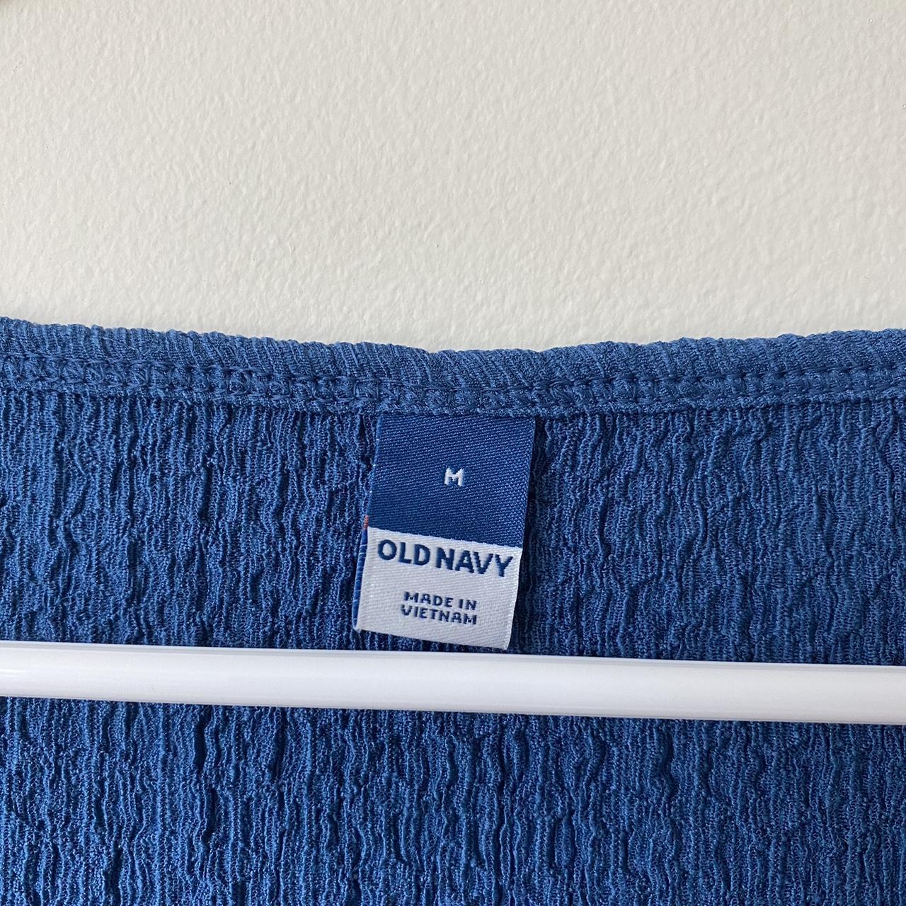 blue square neck top - very flattering and... - Depop