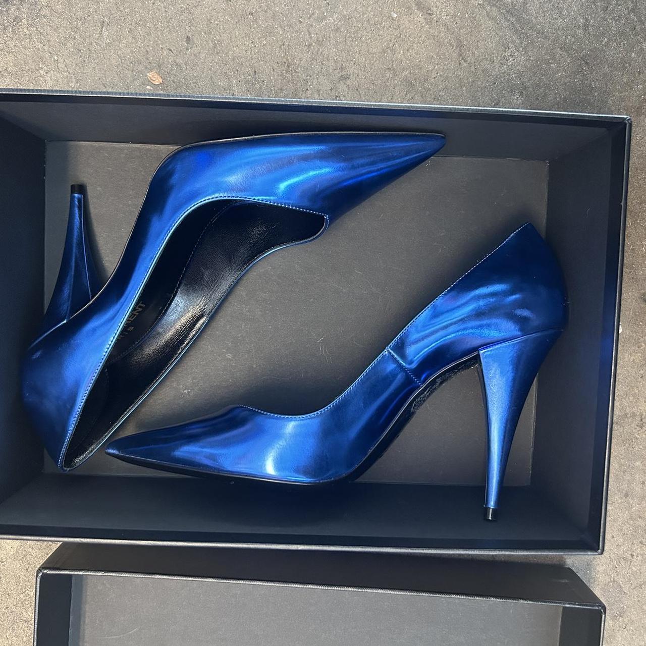 For all my IT GIRLS Blue patent leather ysl pumps... - Depop