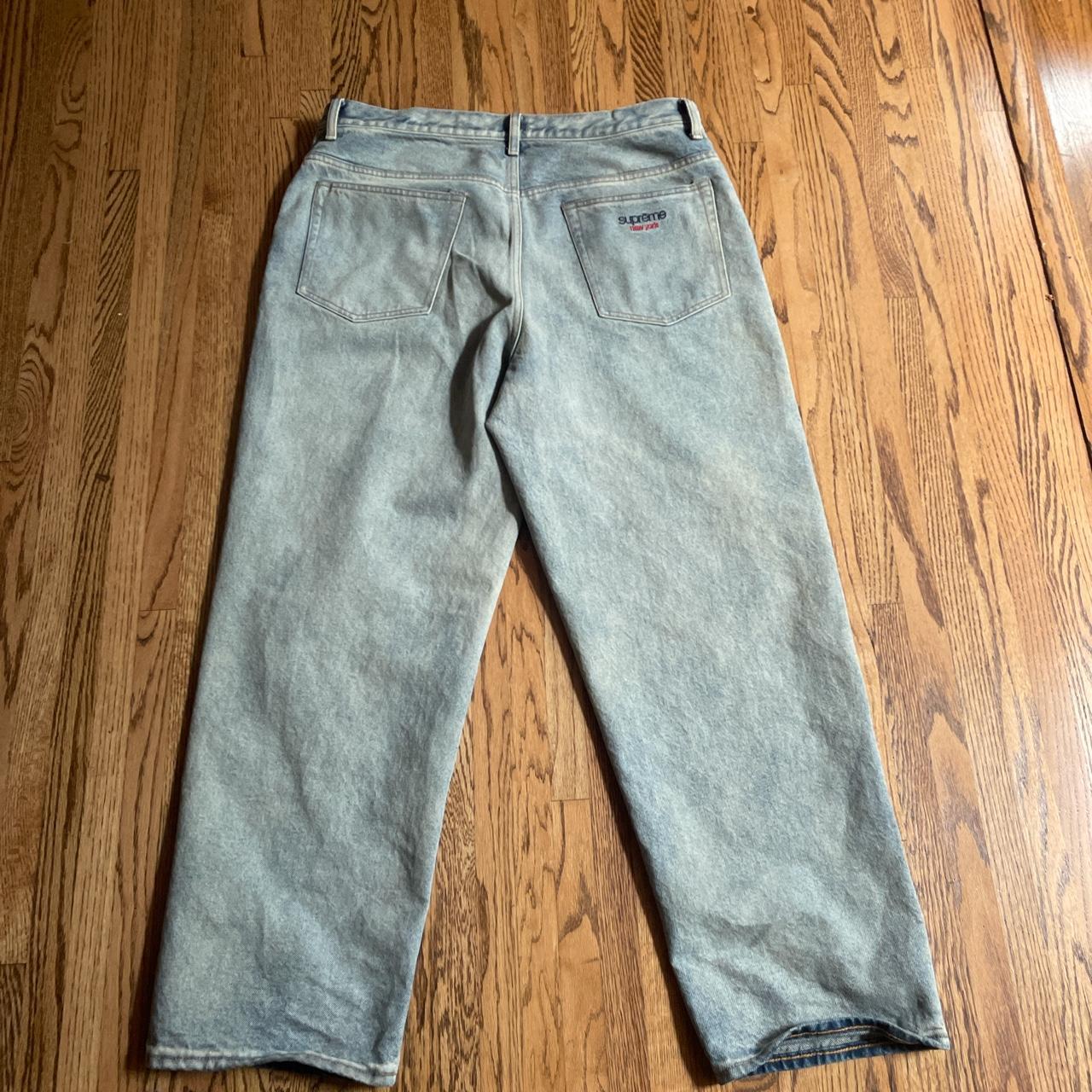 100 PERCENT AUTHENTIC supreme New York baggy denim... - Depop