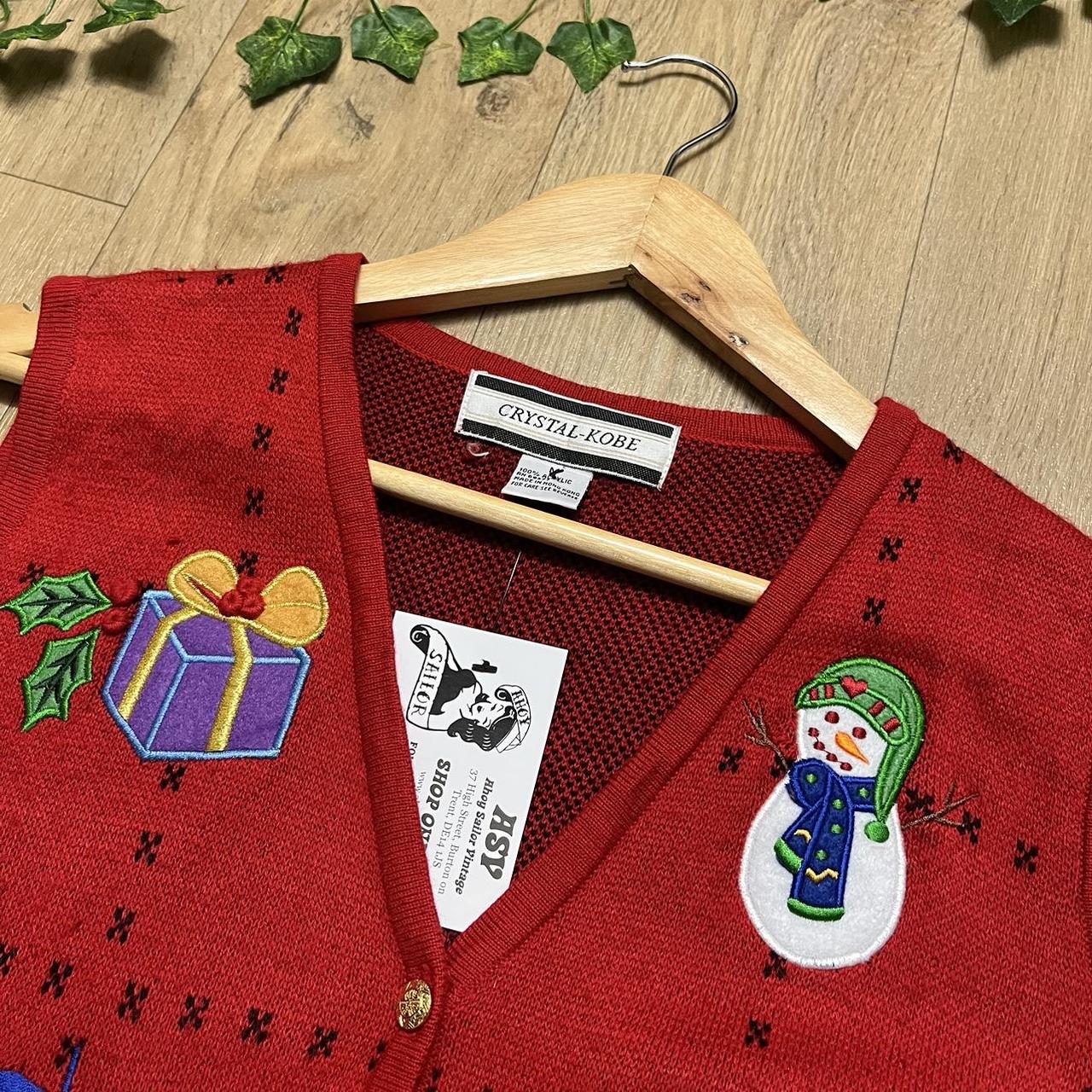 VINTAGE RED CHRISTMAS VEST WAISTCOAT SIZE 10... - Depop