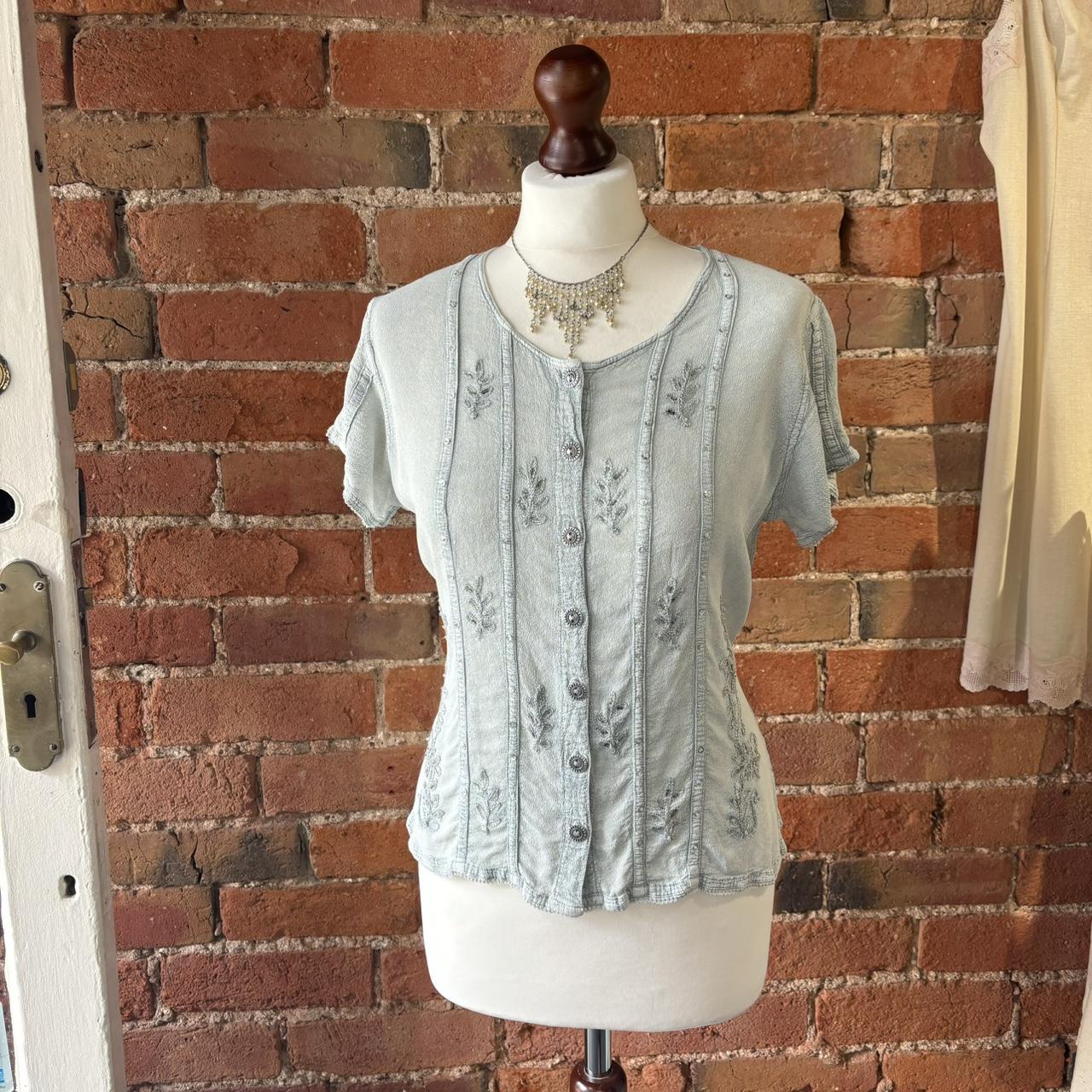 VINTAGE EMBROIDERED WHIMSYGOTH BLOUSE SIZE... - Depop