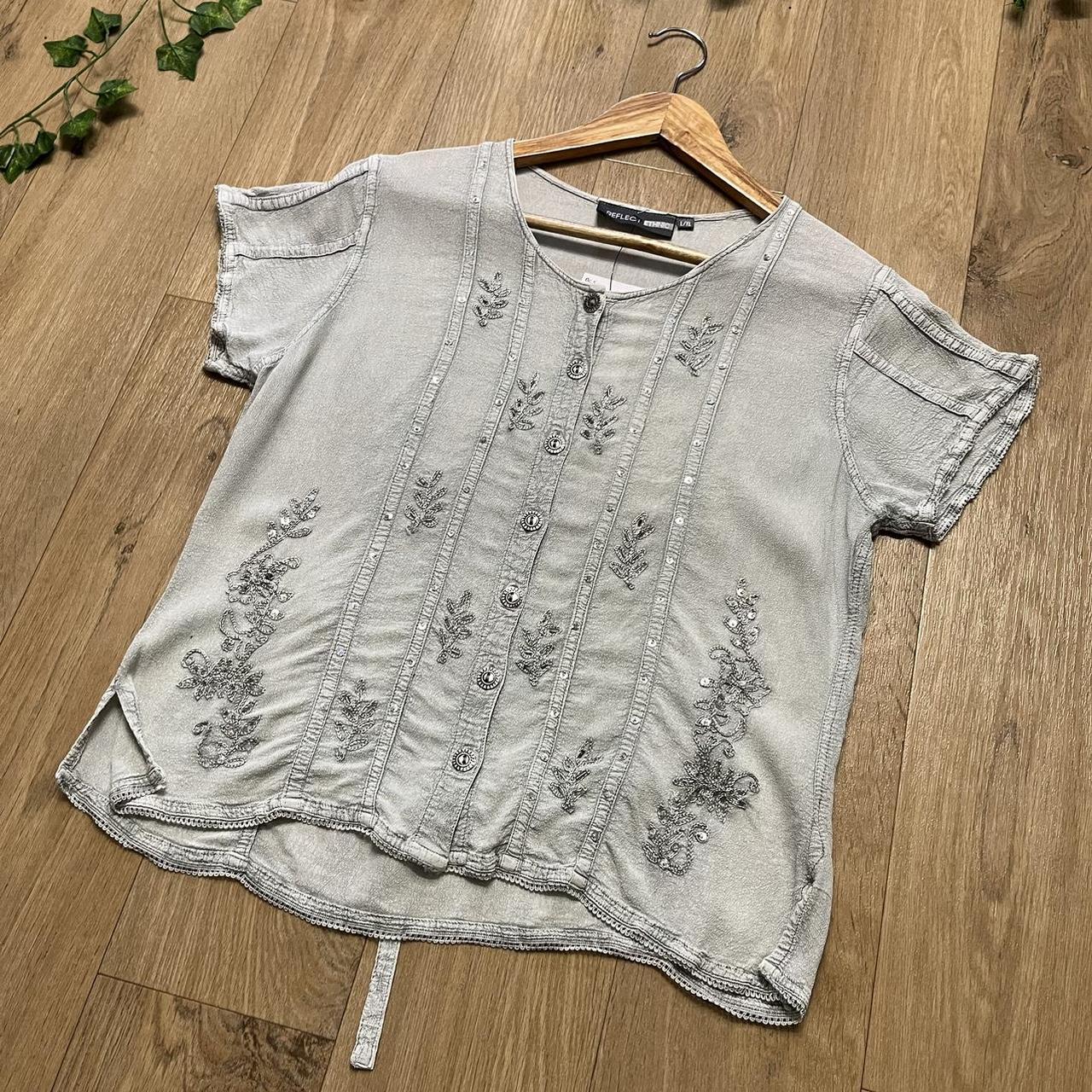 VINTAGE EMBROIDERED WHIMSYGOTH BLOUSE SIZE... - Depop