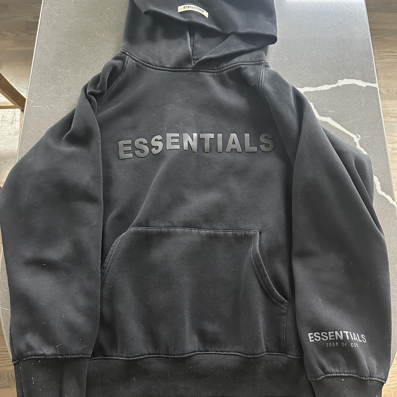 Essentials Hoodie Lightly worn Black Large... | Depop