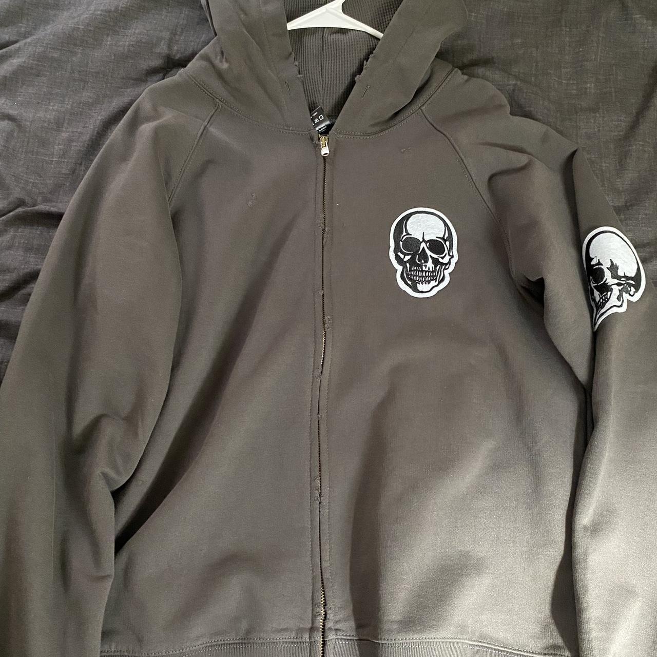 SS04 Number Nine Double Skull Zip Up size 4 send... - Depop