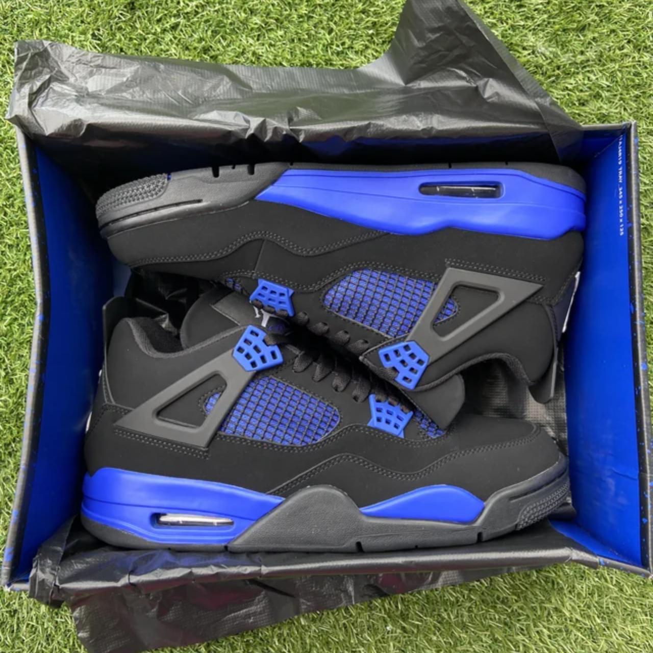 AIR JORDAN 4 BLUE THUNDER SNEAKERS NEW CONDITION... - Depop