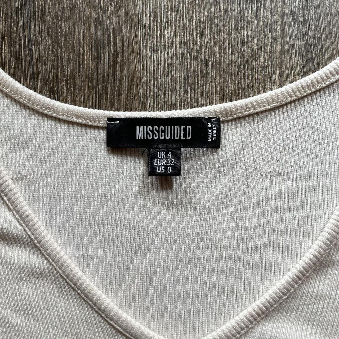 Missguided Women's White and Cream Bodysuit | Depop