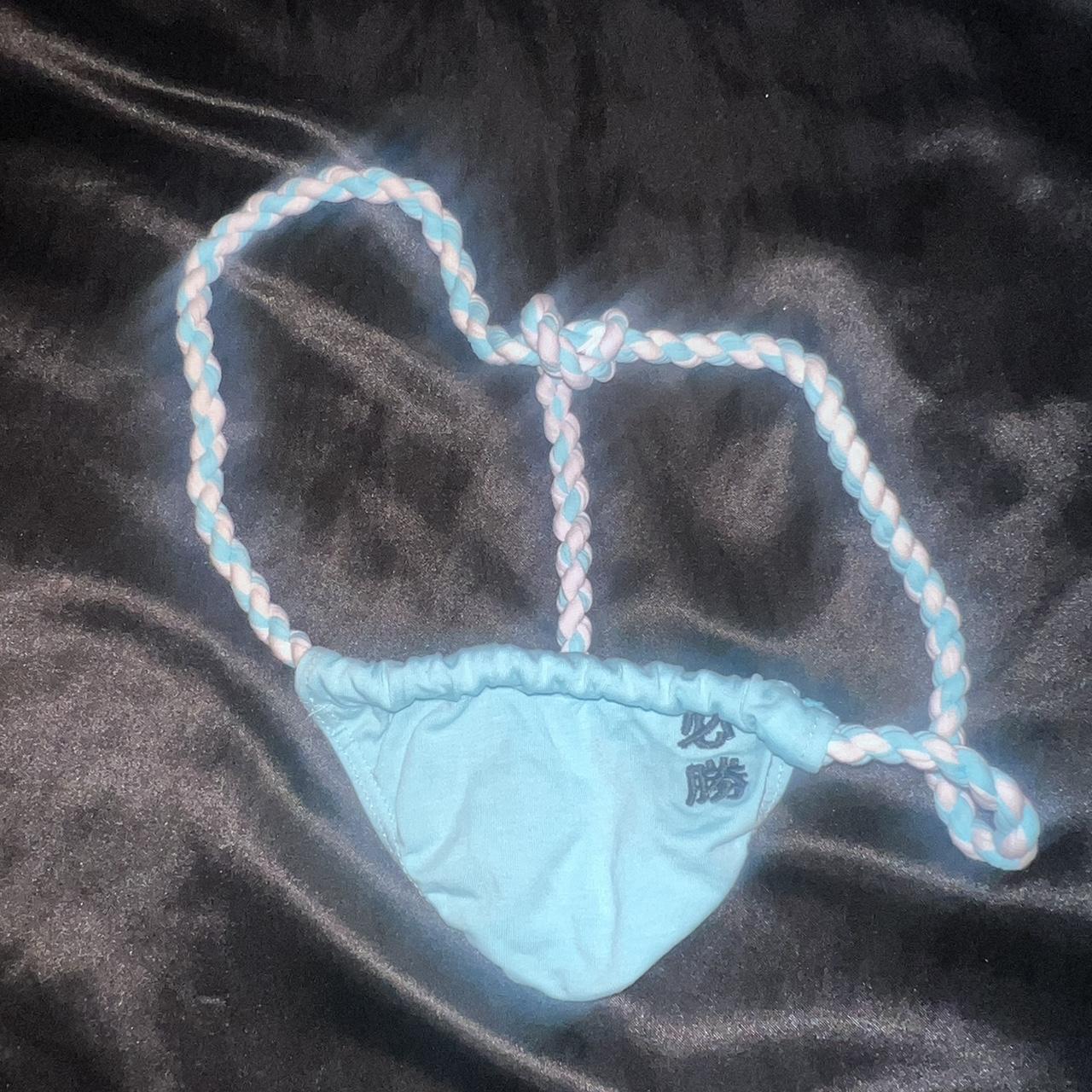 Large men’s sumo rope thong blue #rope #mensthong... | Depop