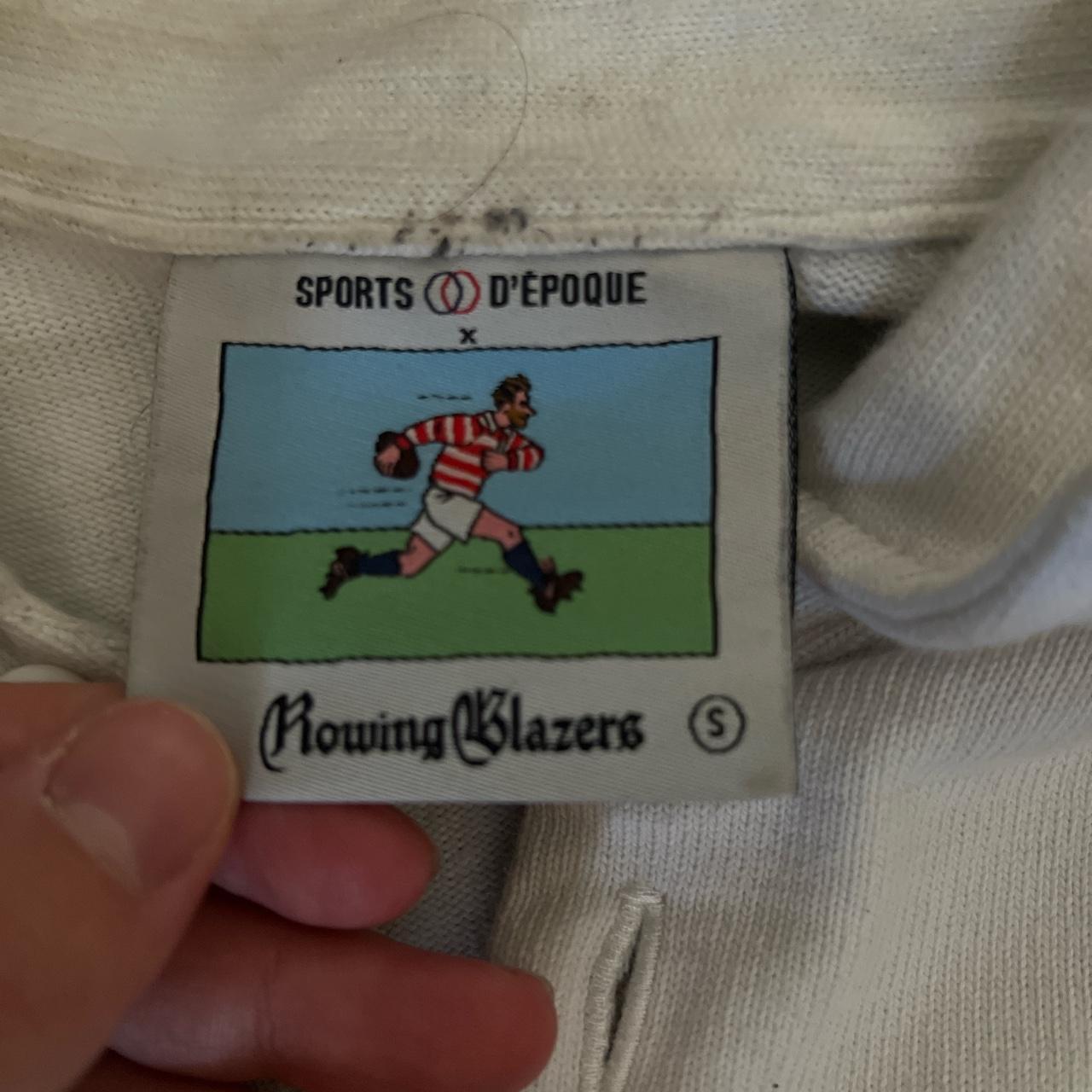 Rowing Blazers Men's Black and White Jumper | Depop