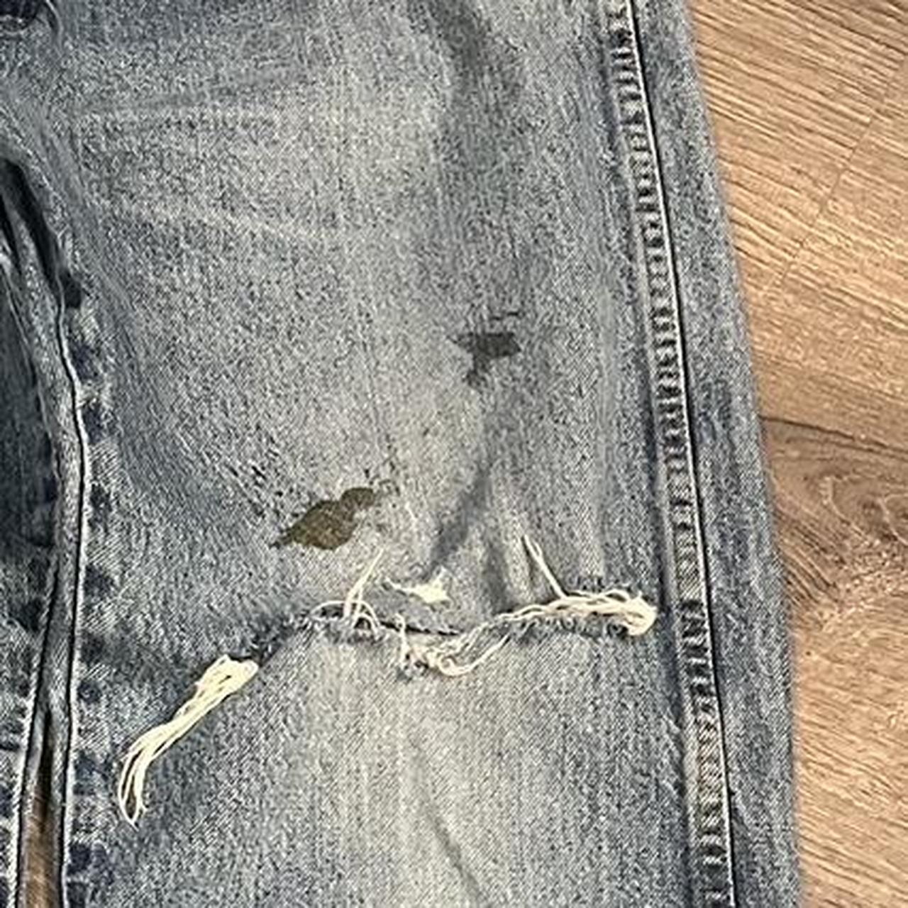 Light blue ripped wrangler jeans Size: 38 x... - Depop