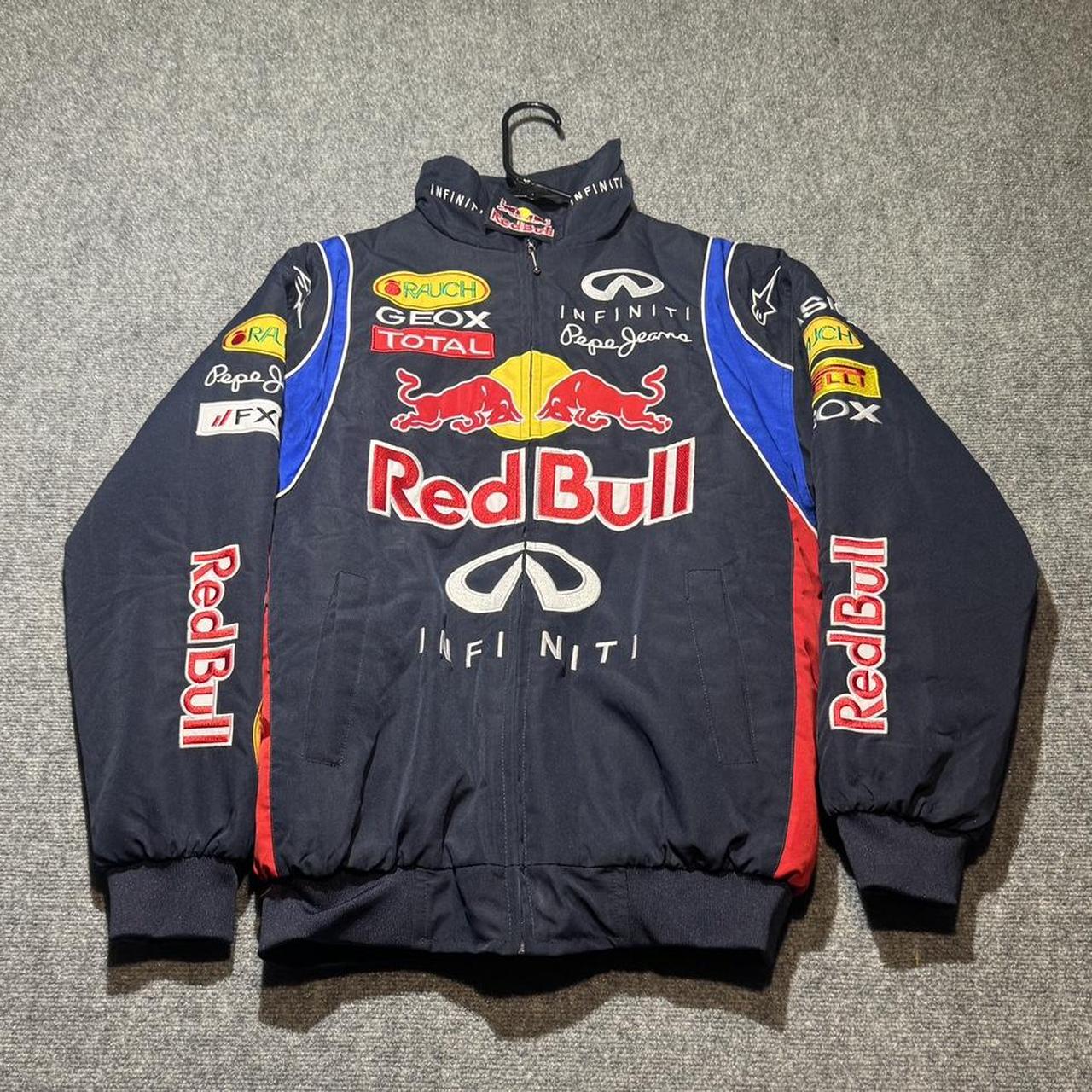 Adult F1 Vintage Racing Jacket Embroidered Cotton... - Depop