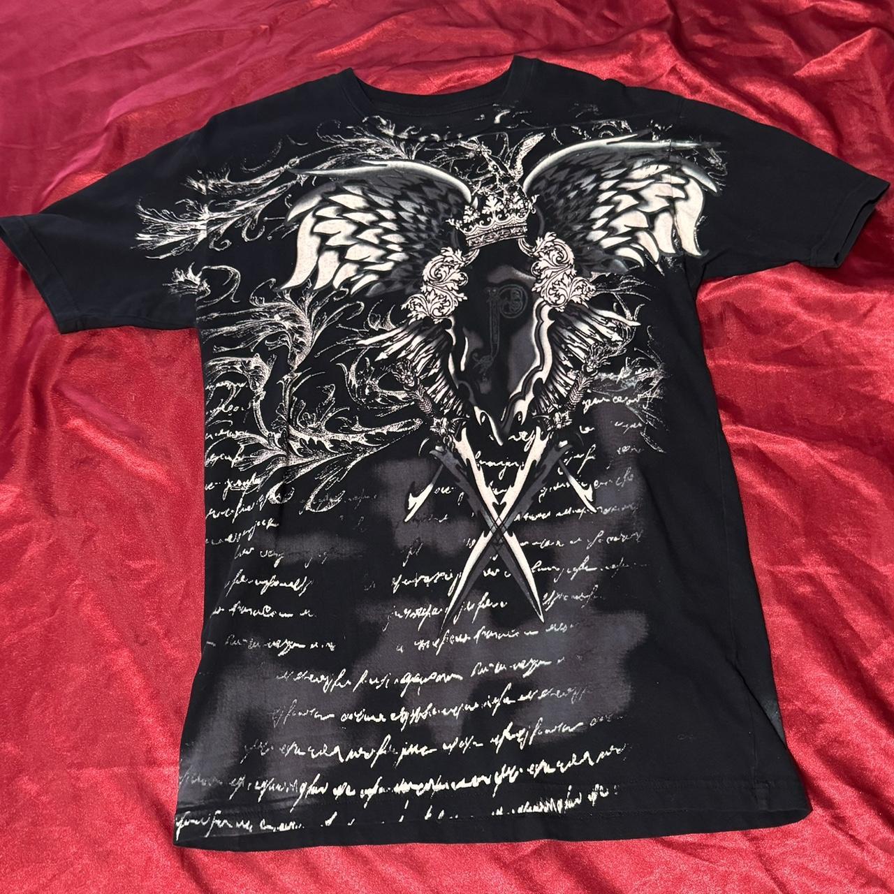 AFFLICTION-LIKE ANGEL TEE ☠️ 🩸HARD ASFF REFLECTIVE... - Depop