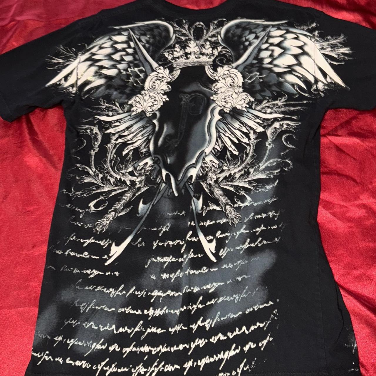 AFFLICTION-LIKE ANGEL TEE ☠️ 🩸HARD ASFF REFLECTIVE... - Depop