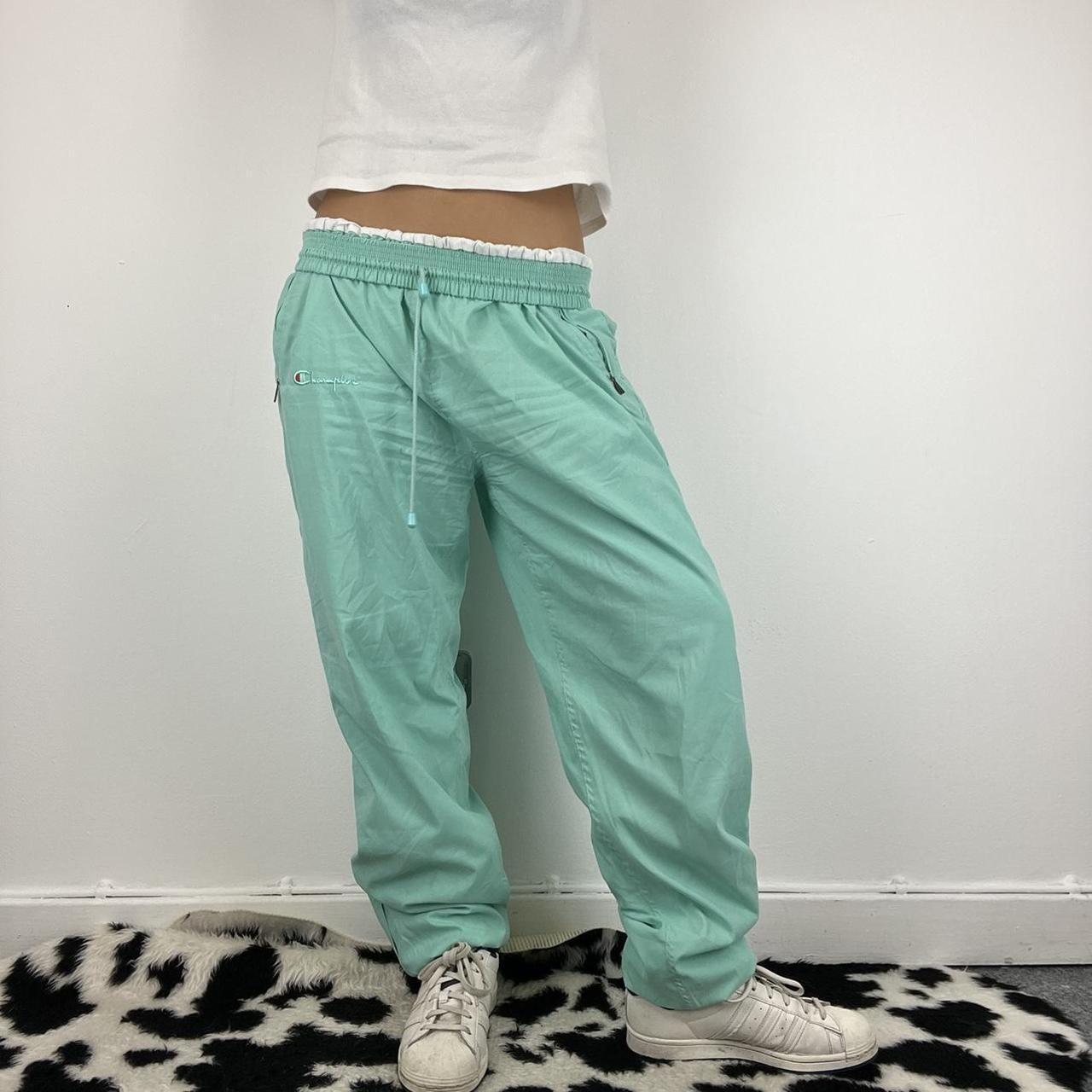 Vintage champion turquoise baggy tracksuit... - Depop