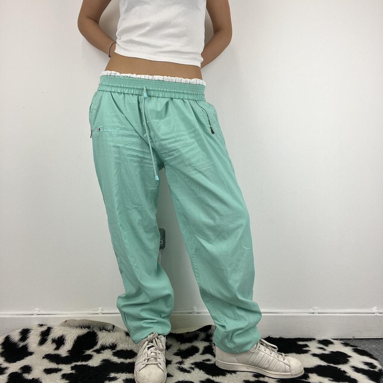 Vintage champion turquoise baggy tracksuit... - Depop