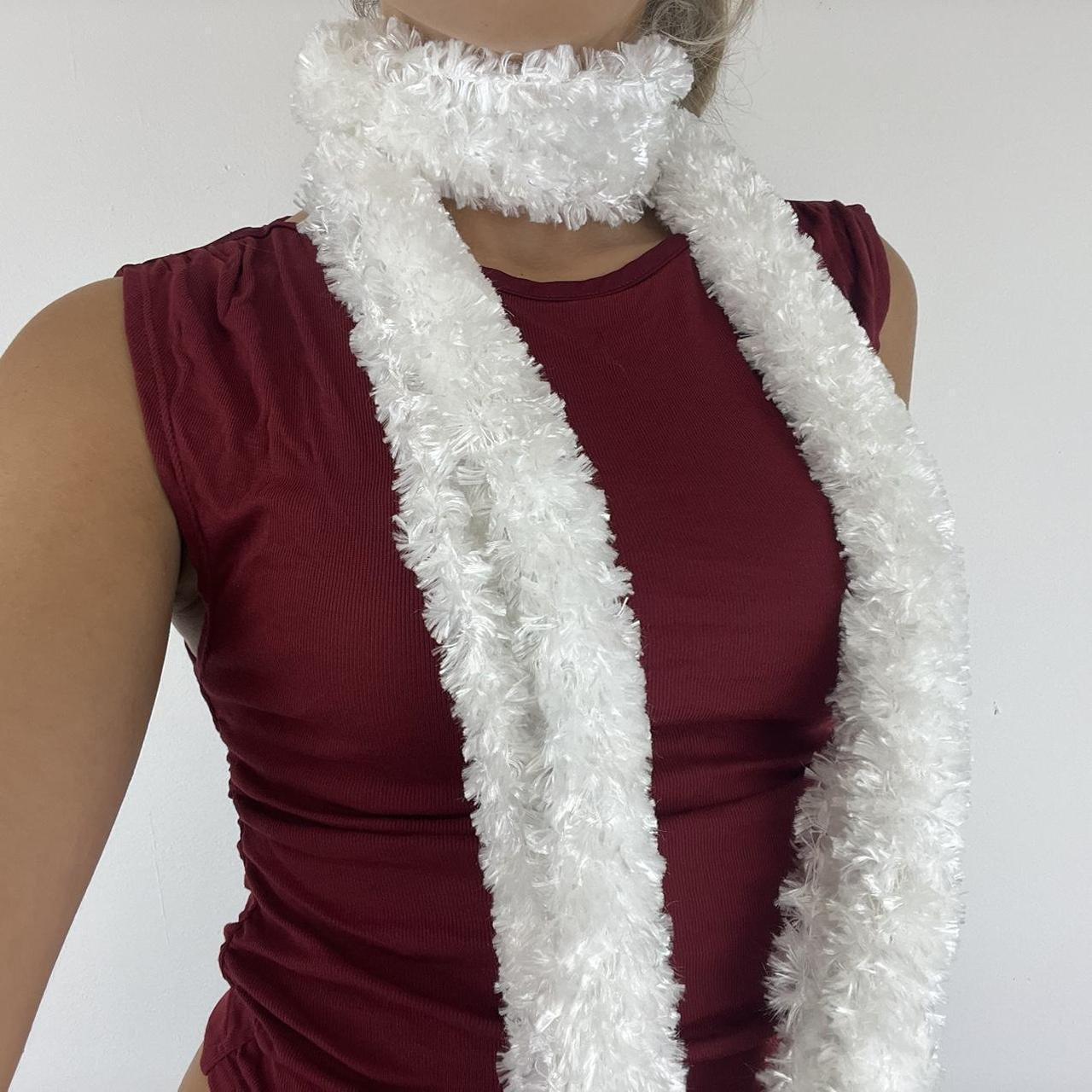 Soft white long thin scarf Perfect for layering... - Depop