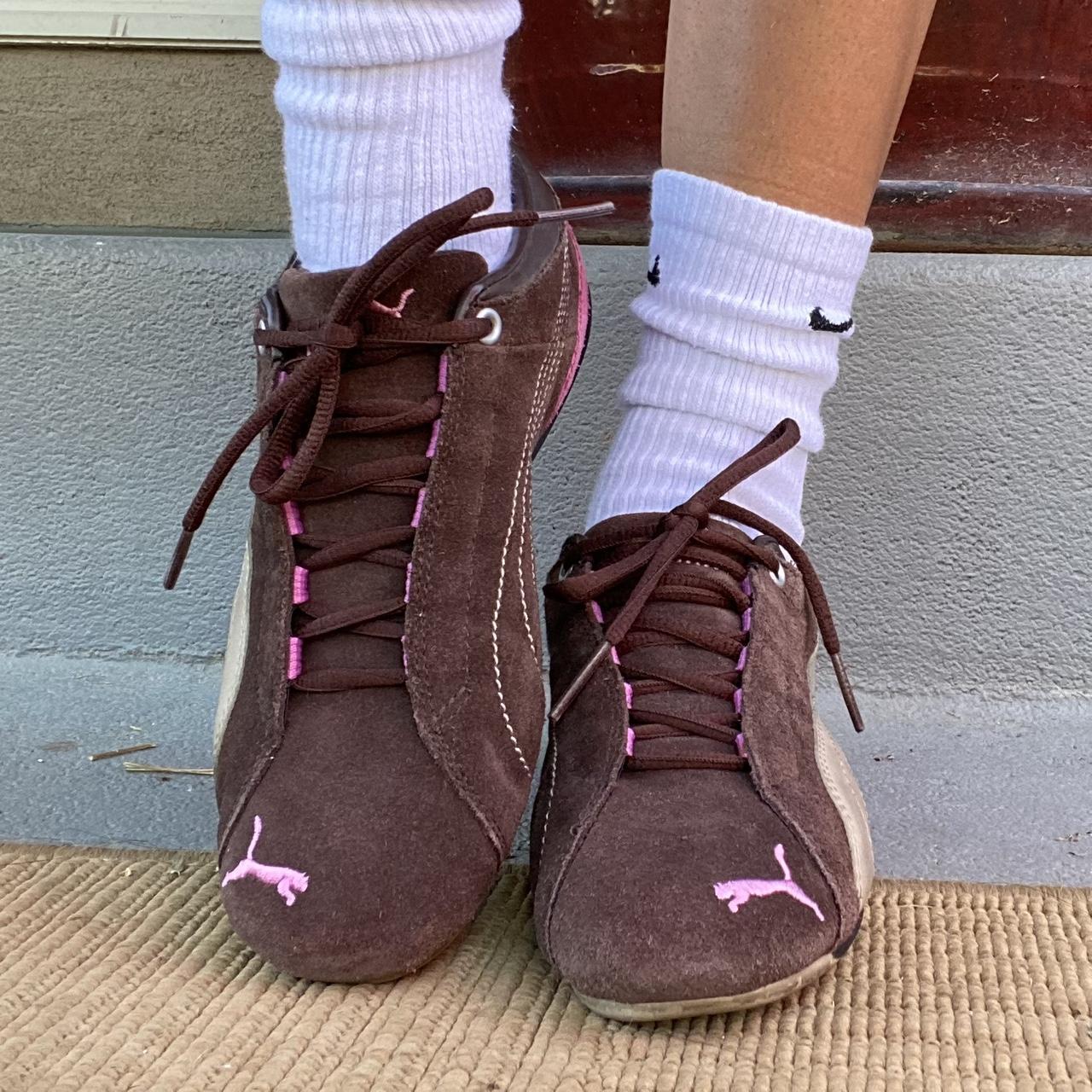 Vintage Sporty Brown Puma Sneakers ︎ Brand Is Depop