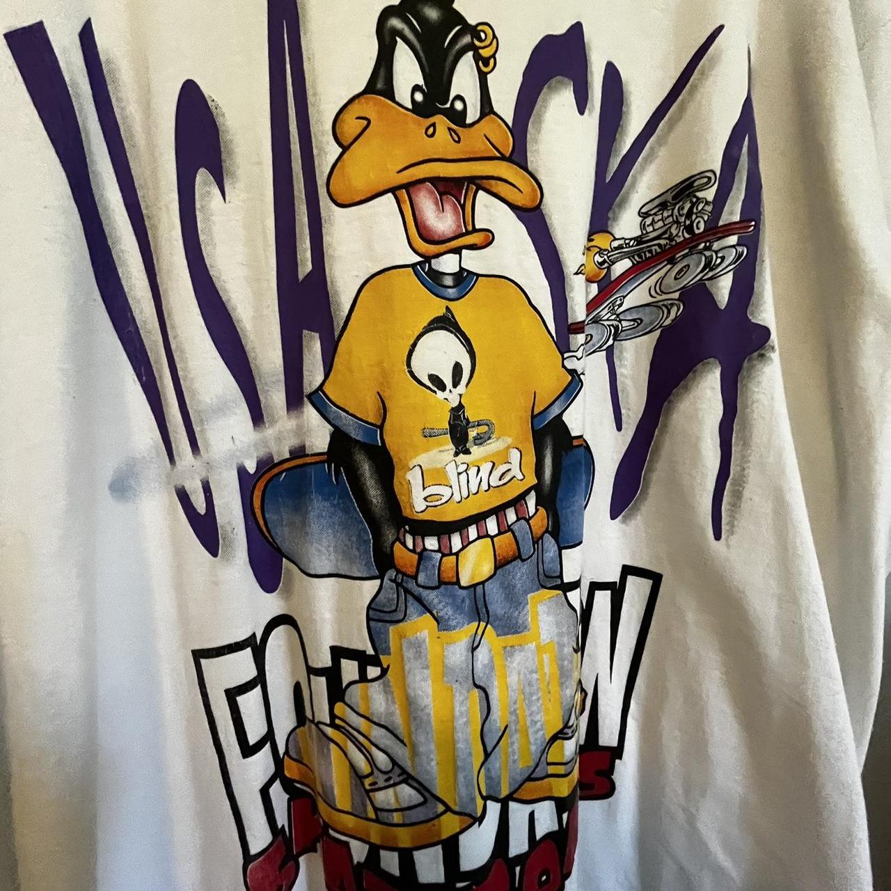 1990s Daffy Duck Bootleg Wearing a blind... - Depop
