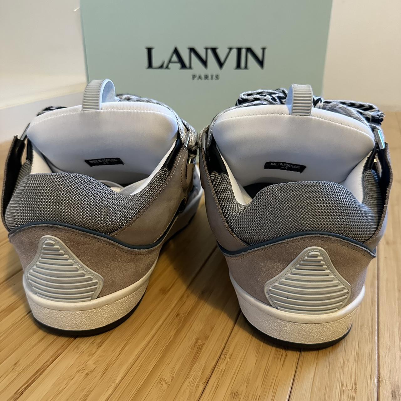 Lanvin Curb Grey and Light Blue Sneaker Eu Size -... - Depop