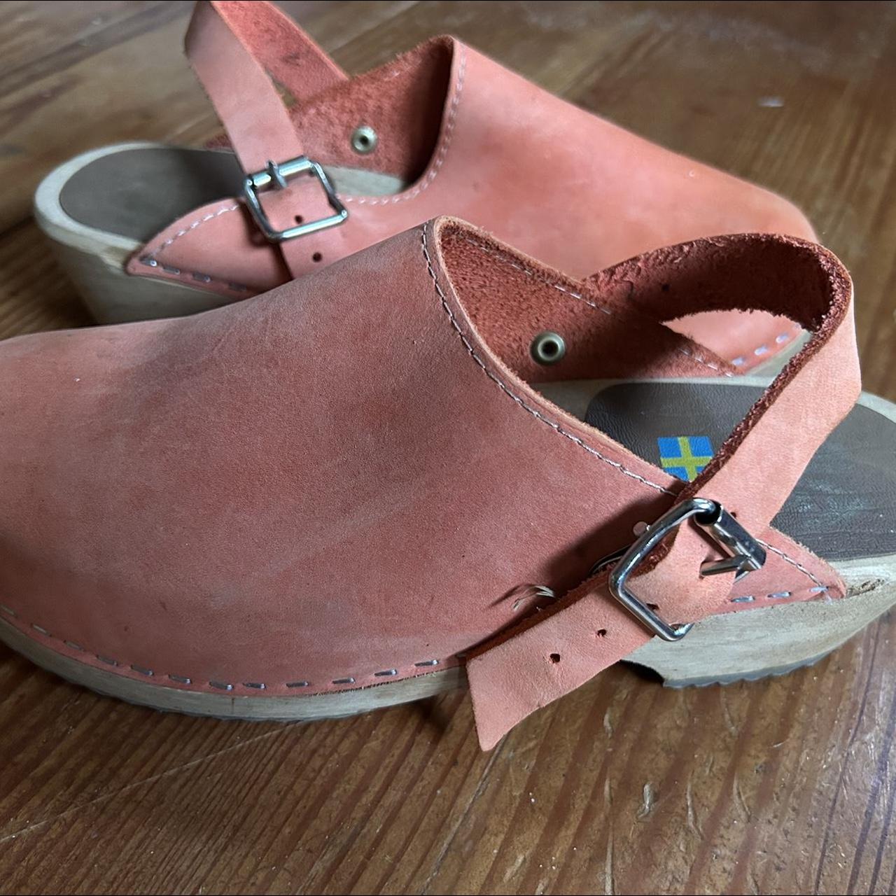 Swedish wooden clogs. Orange. In mint condition,... - Depop