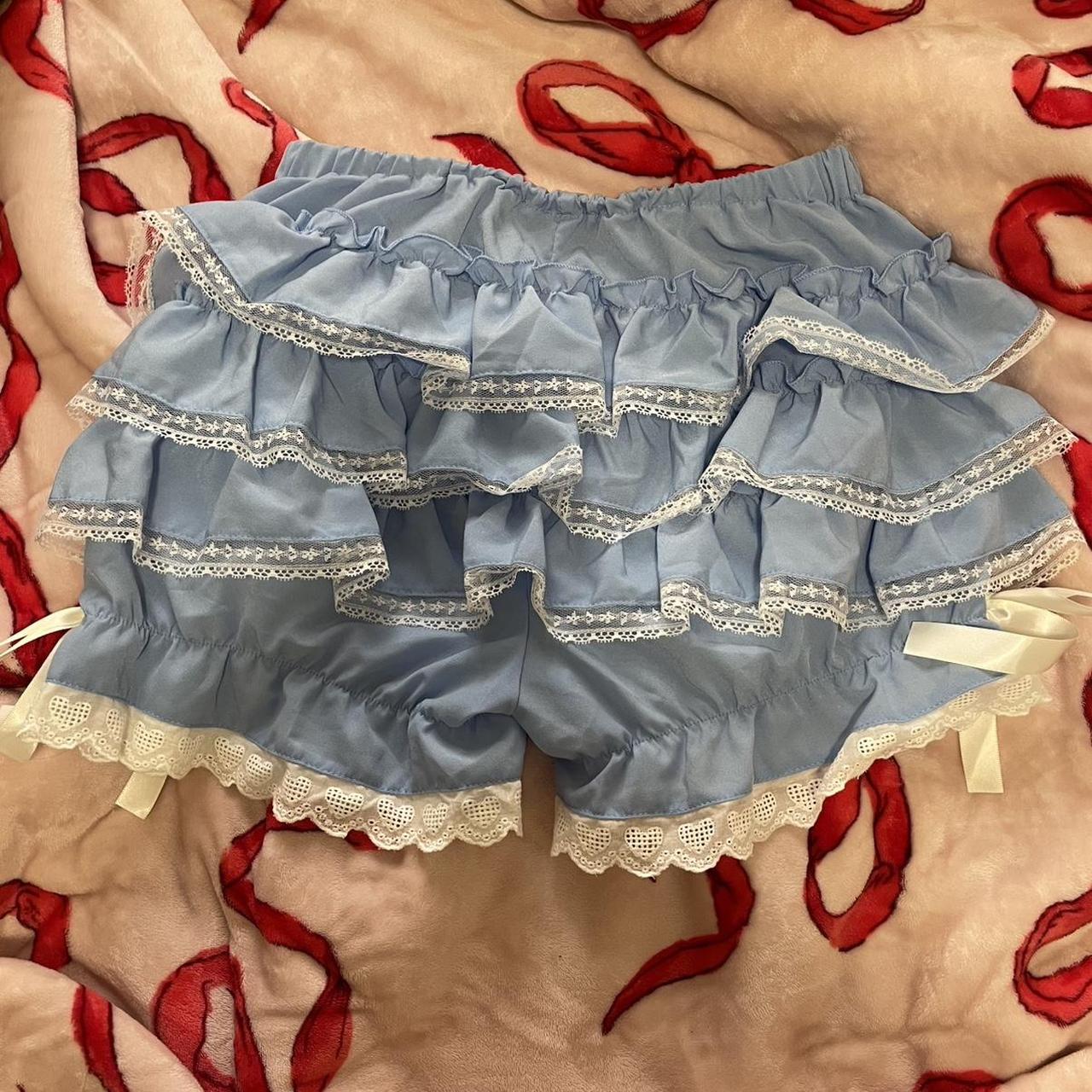 Baby blue bloomers. The cutest bloomers with lace,... | Depop