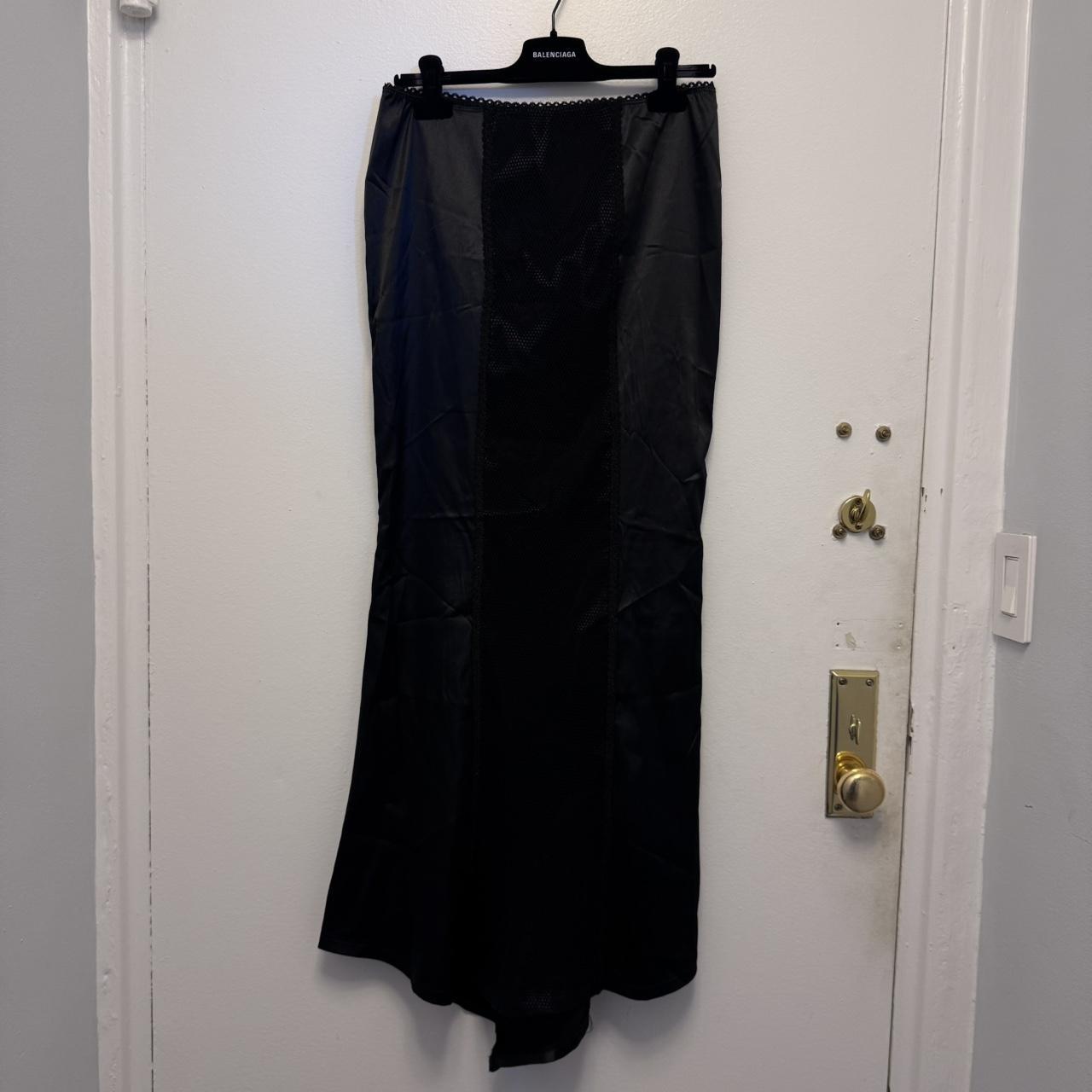 MORBID THREADS vintage satin + fishnet panel mermaid... | Depop