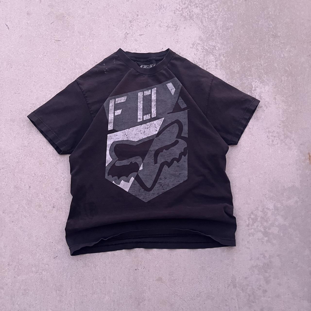 00s Y2K Fox Racing Black Skater Tee large fair... - Depop