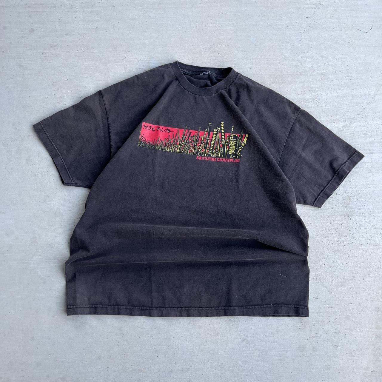 2004 Samurai Champloo Anime Black Faded Tee 24... | Depop