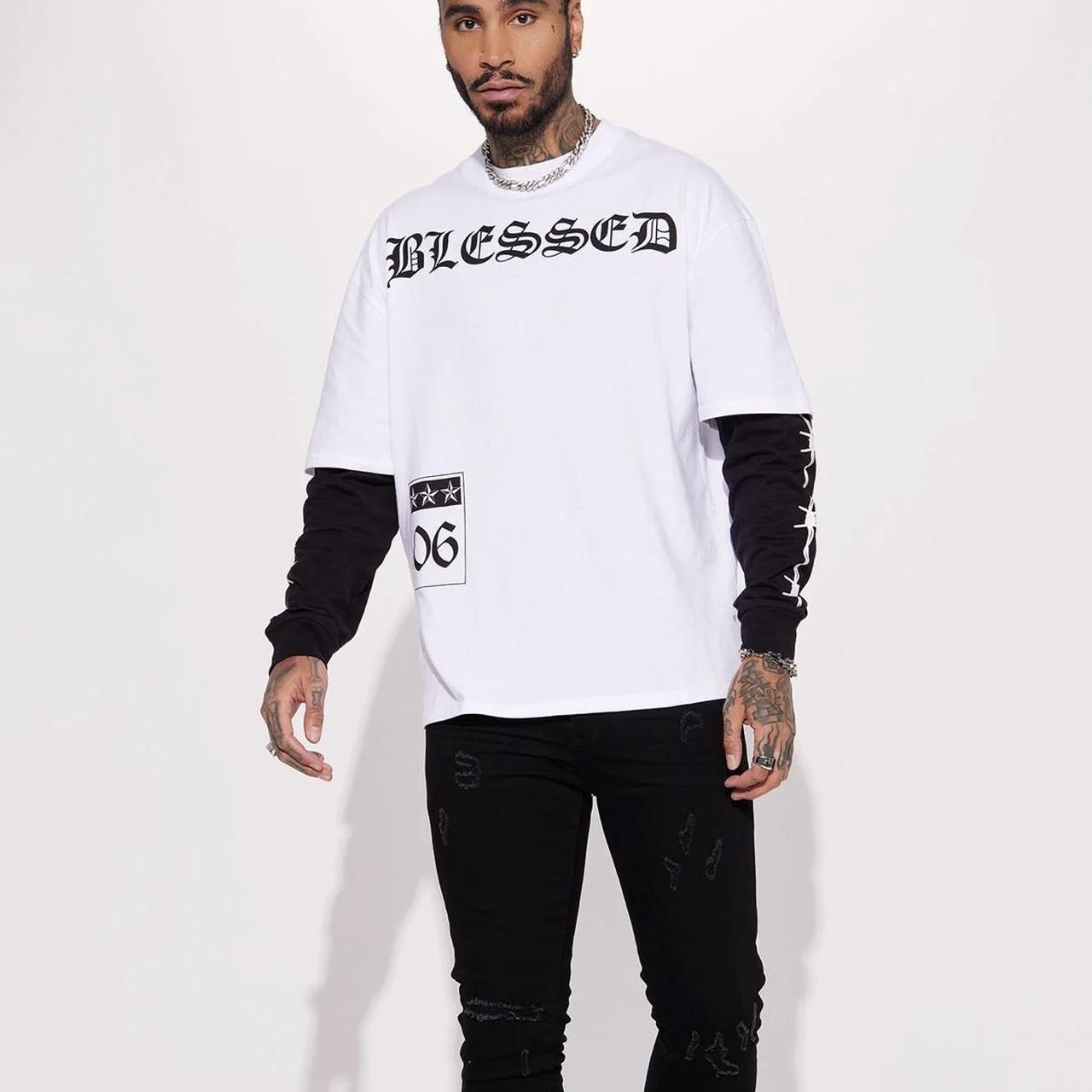 Fashion nova men’s twofer tee shirt long... - Depop