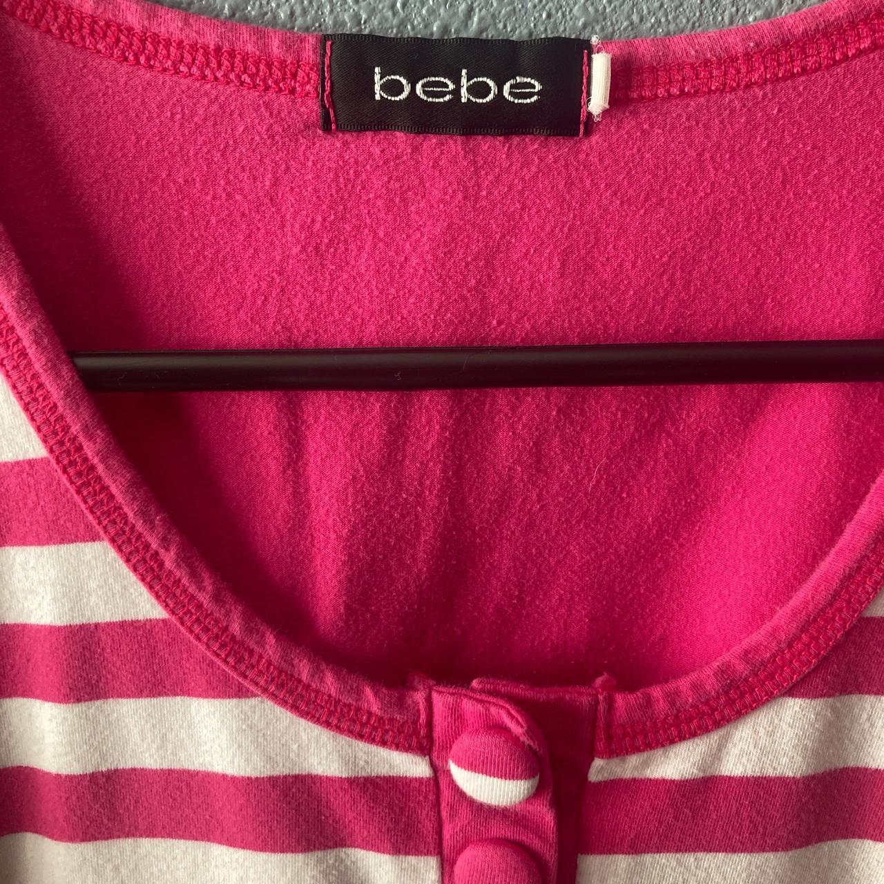Striped #bebe top - Depop
