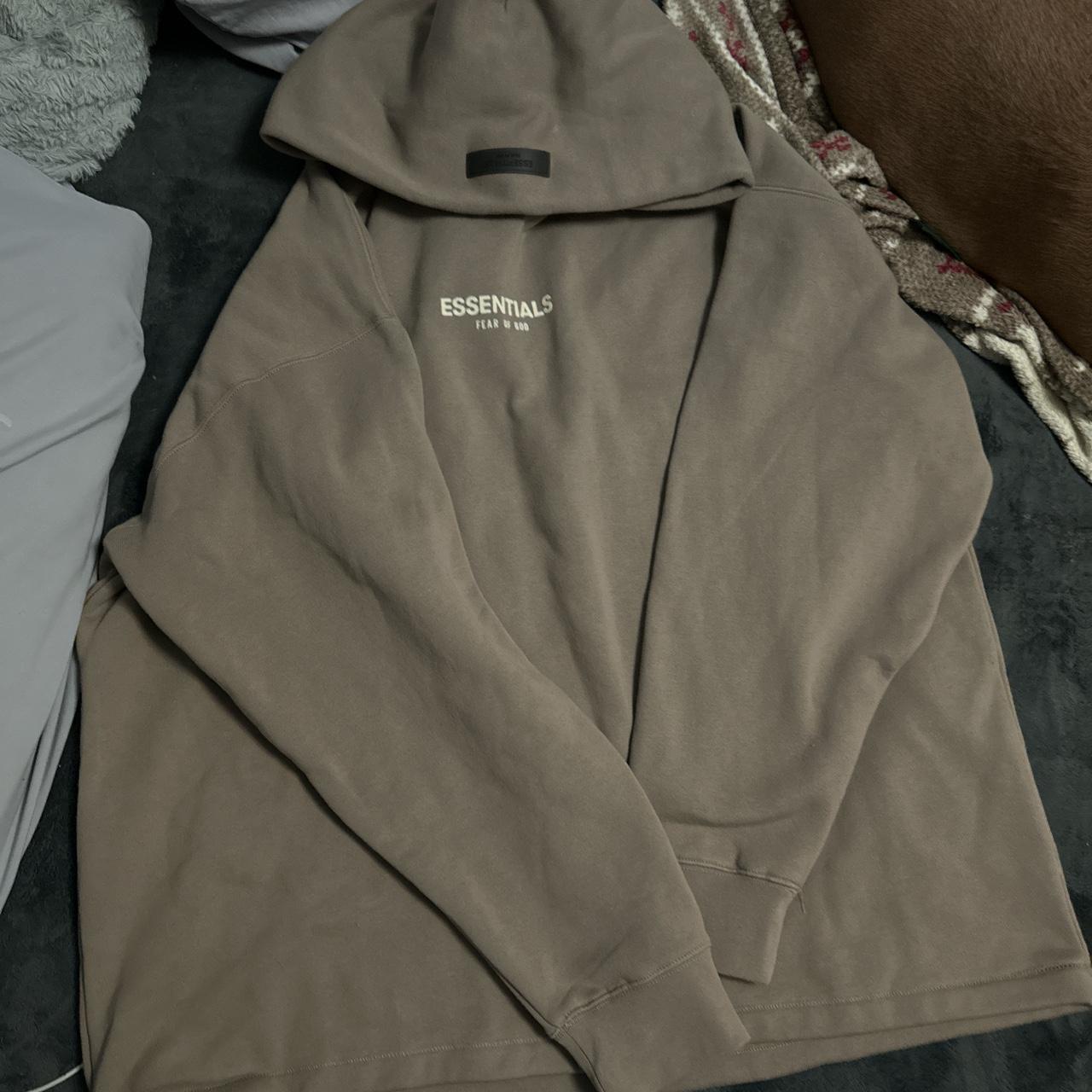 Brown Fear of God Essential Hoodie Size: Medium - Depop