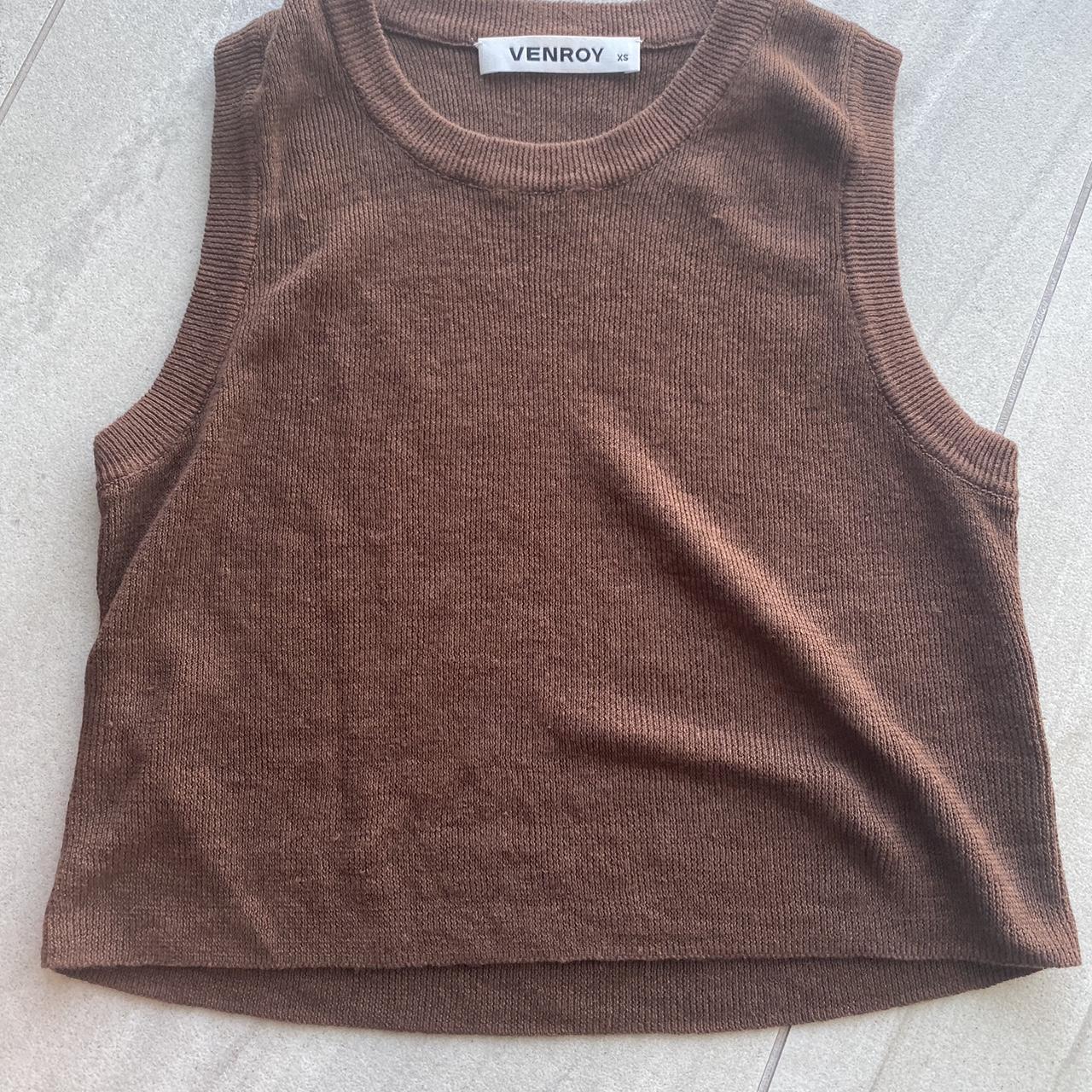 Venroy XS Chocolate Knit Tank Never worn. - Depop