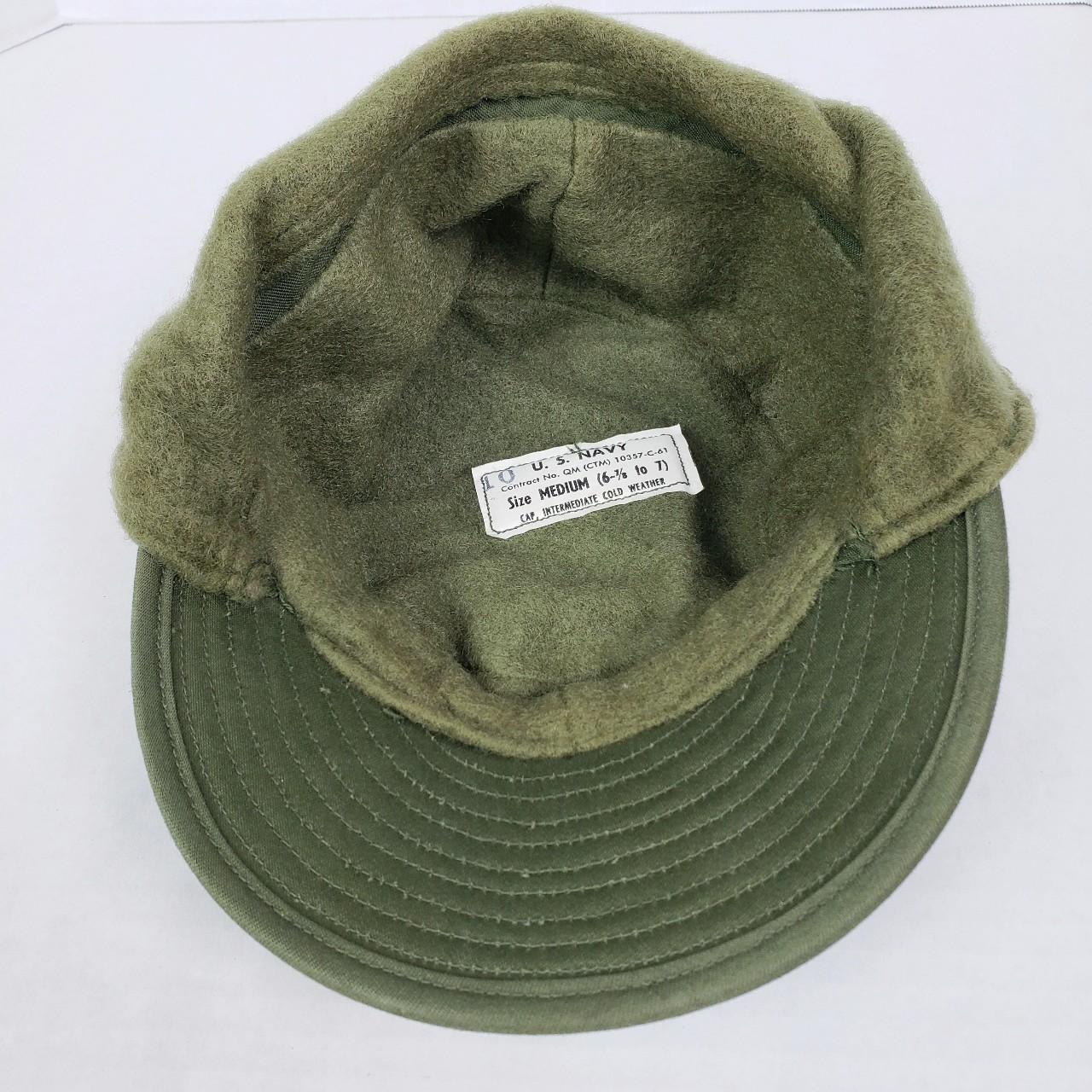 Military Issued US Navy Green Insulated Cap with Ear... - Depop