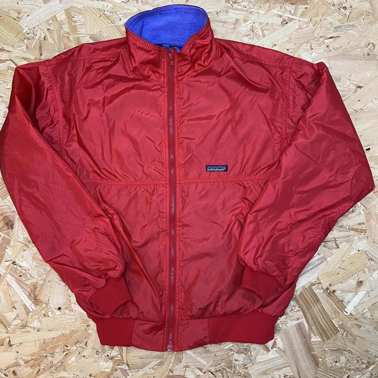 Vintage Patagonia jacket. 1980’s. Red. Blue fleece... - Depop