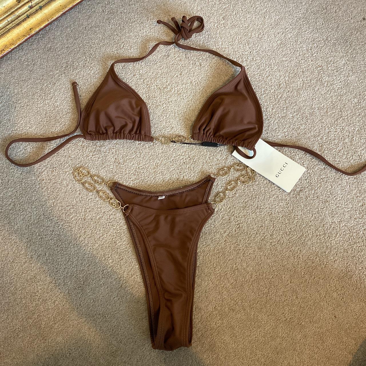 Brand new designer style bikini, in chocolate brown... - Depop