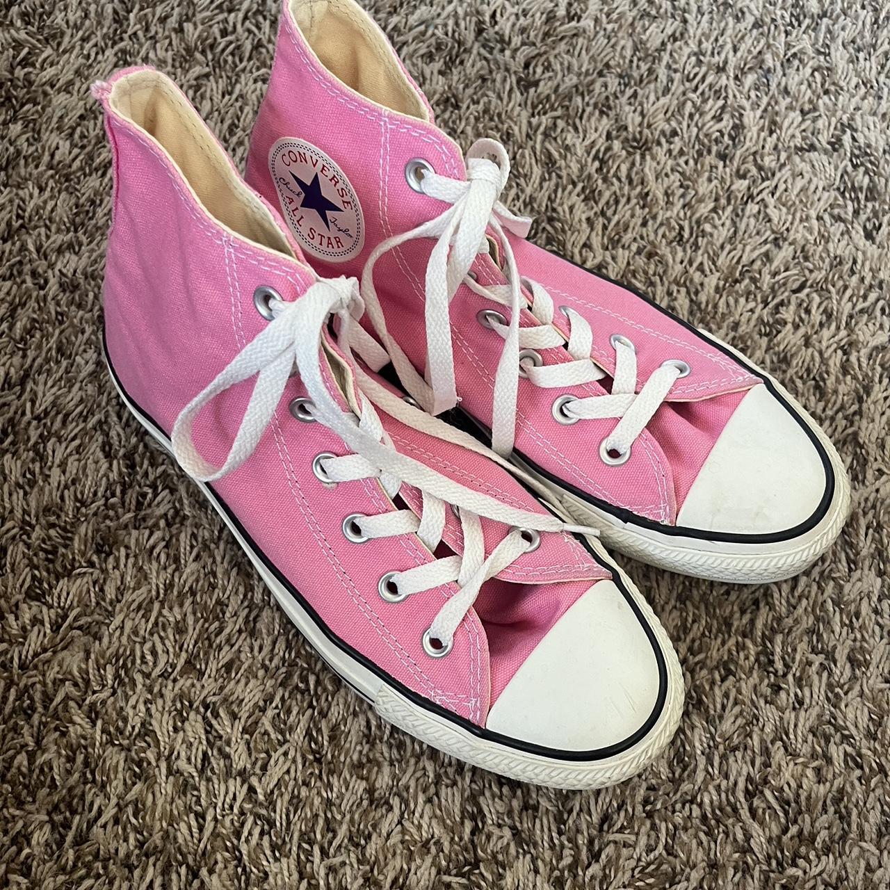 pink converse! condition shown in pics so cute! i... - Depop