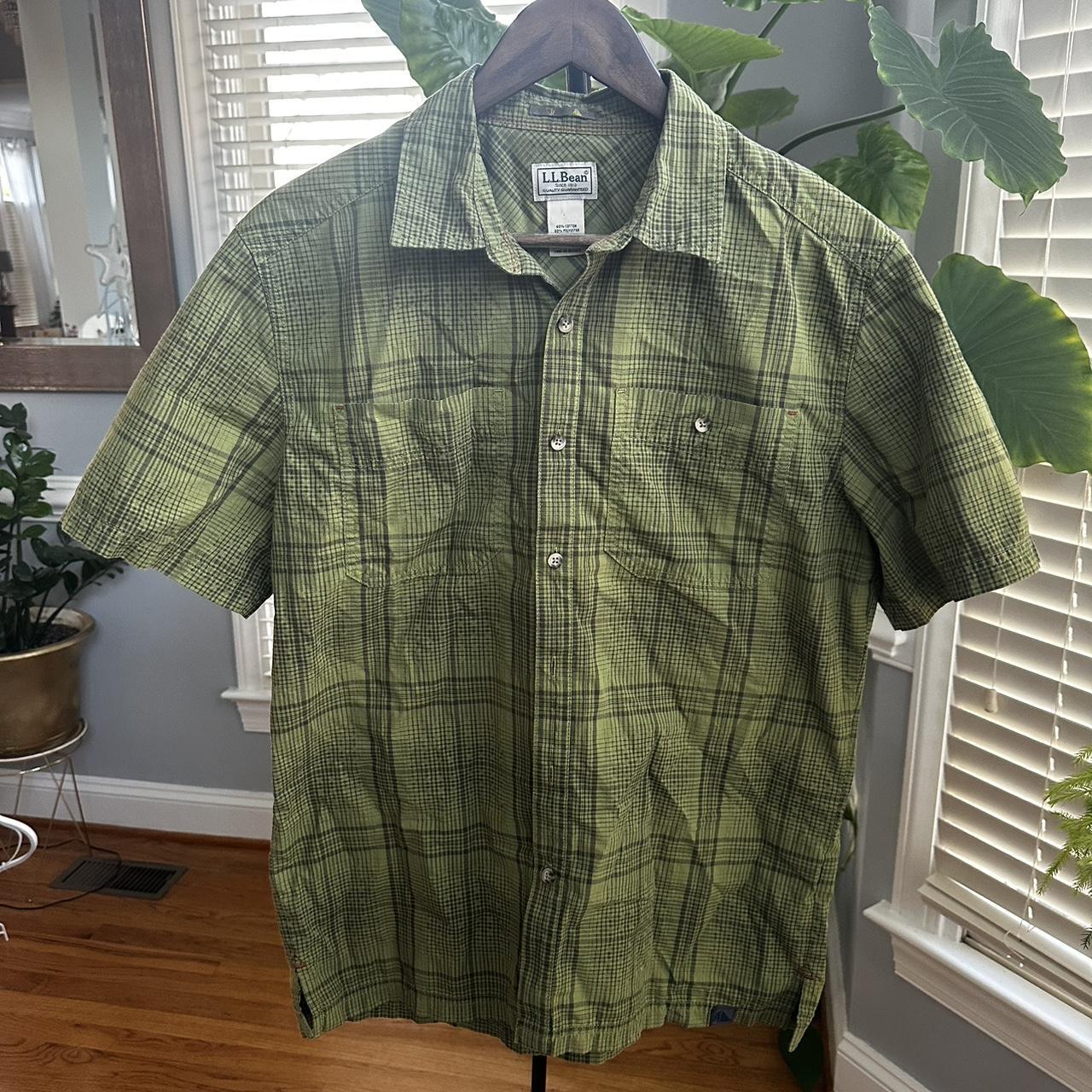 Green & Black Plaid button up shirt Great... - Depop